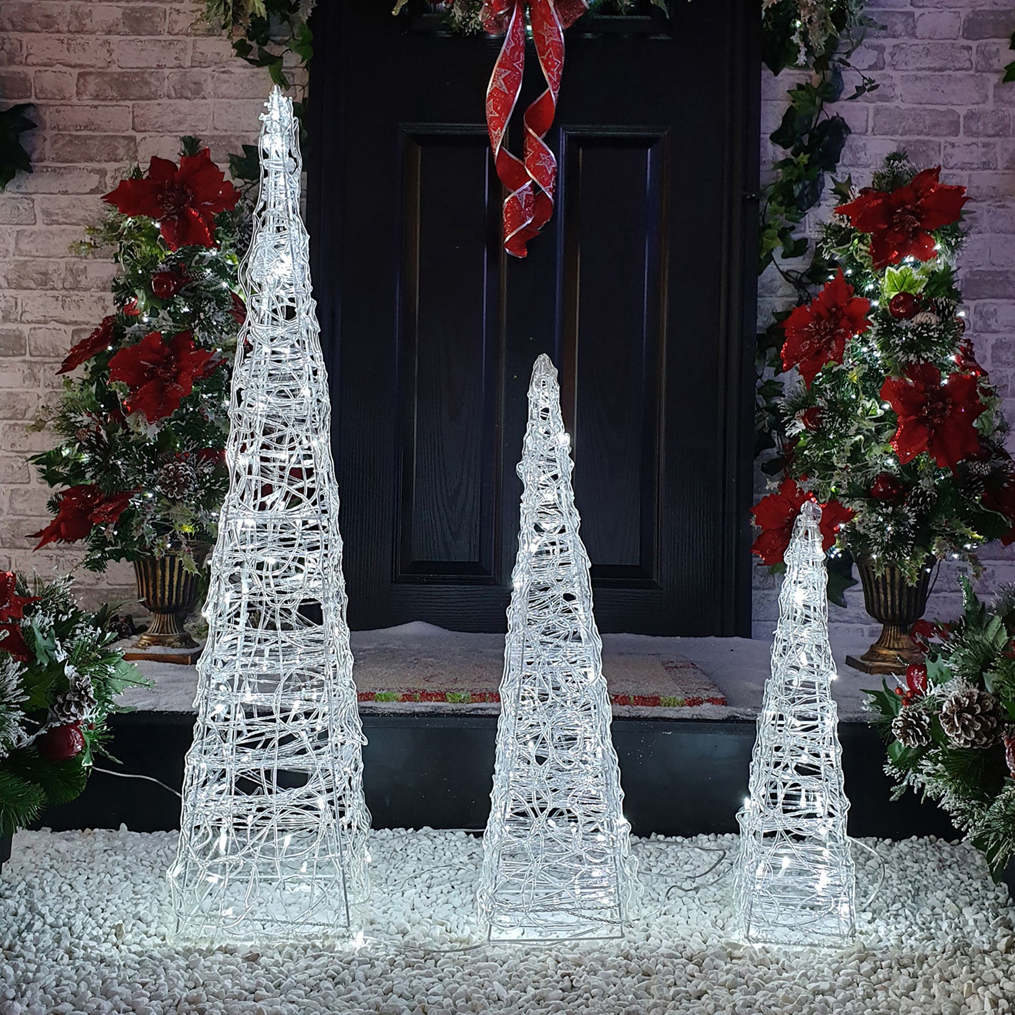 LED White Freestanding Pyramid | DIY at B&Q