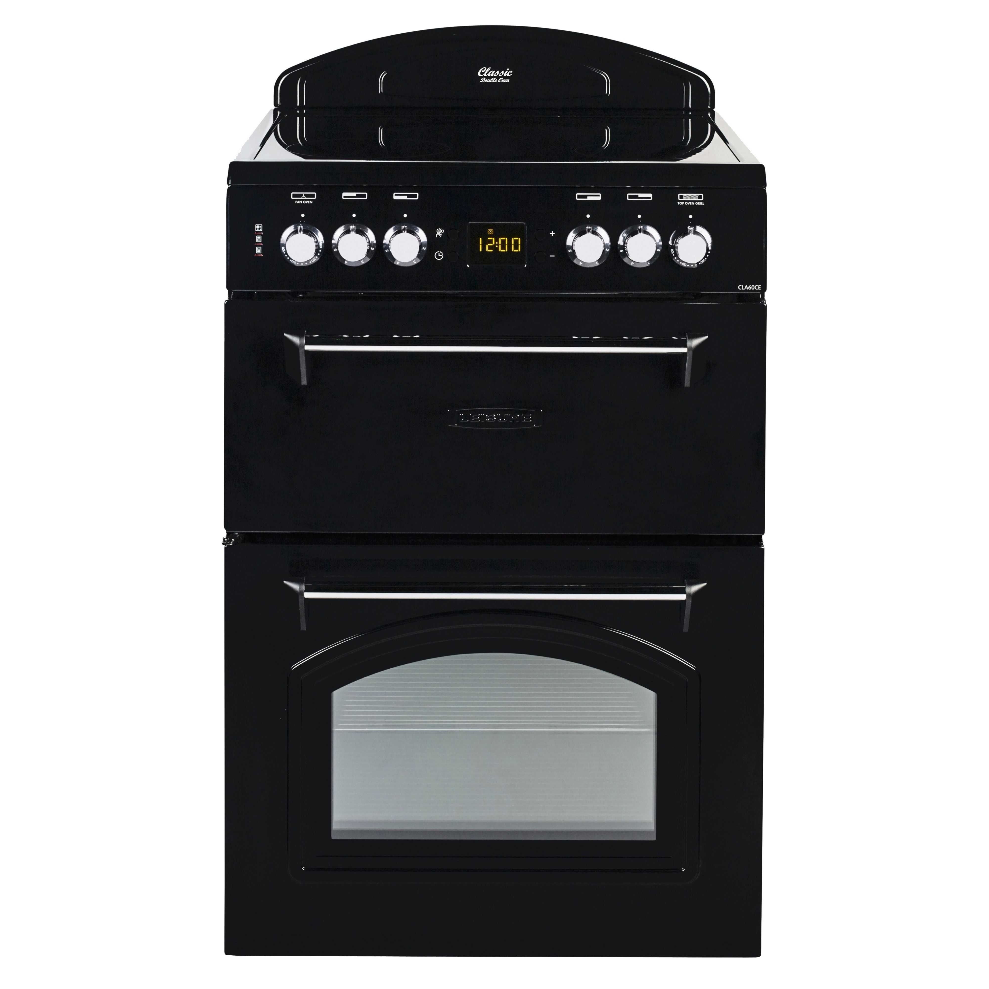 Leisure CLA60CEK 60cm Double Electric Cooker with Ceramic Hob - Black