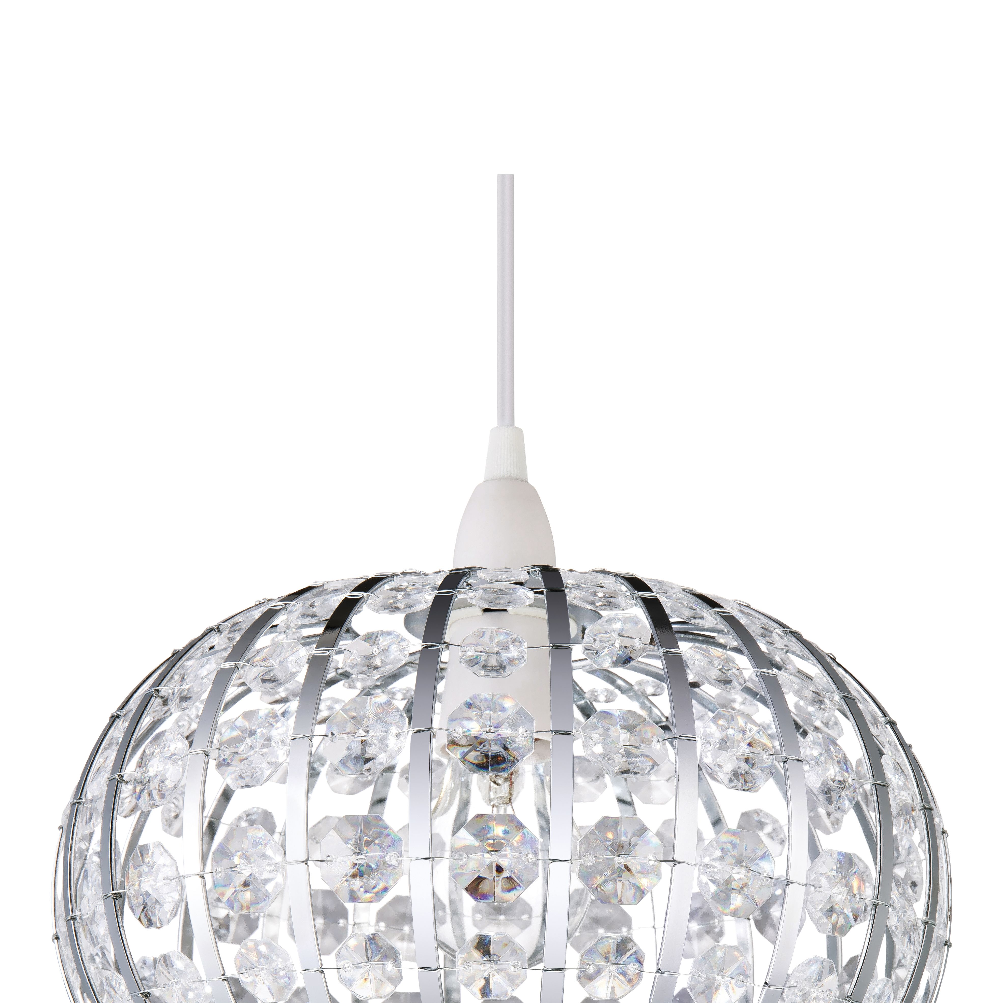 Leona Clear Beaded Ball Light shade (D)27cm