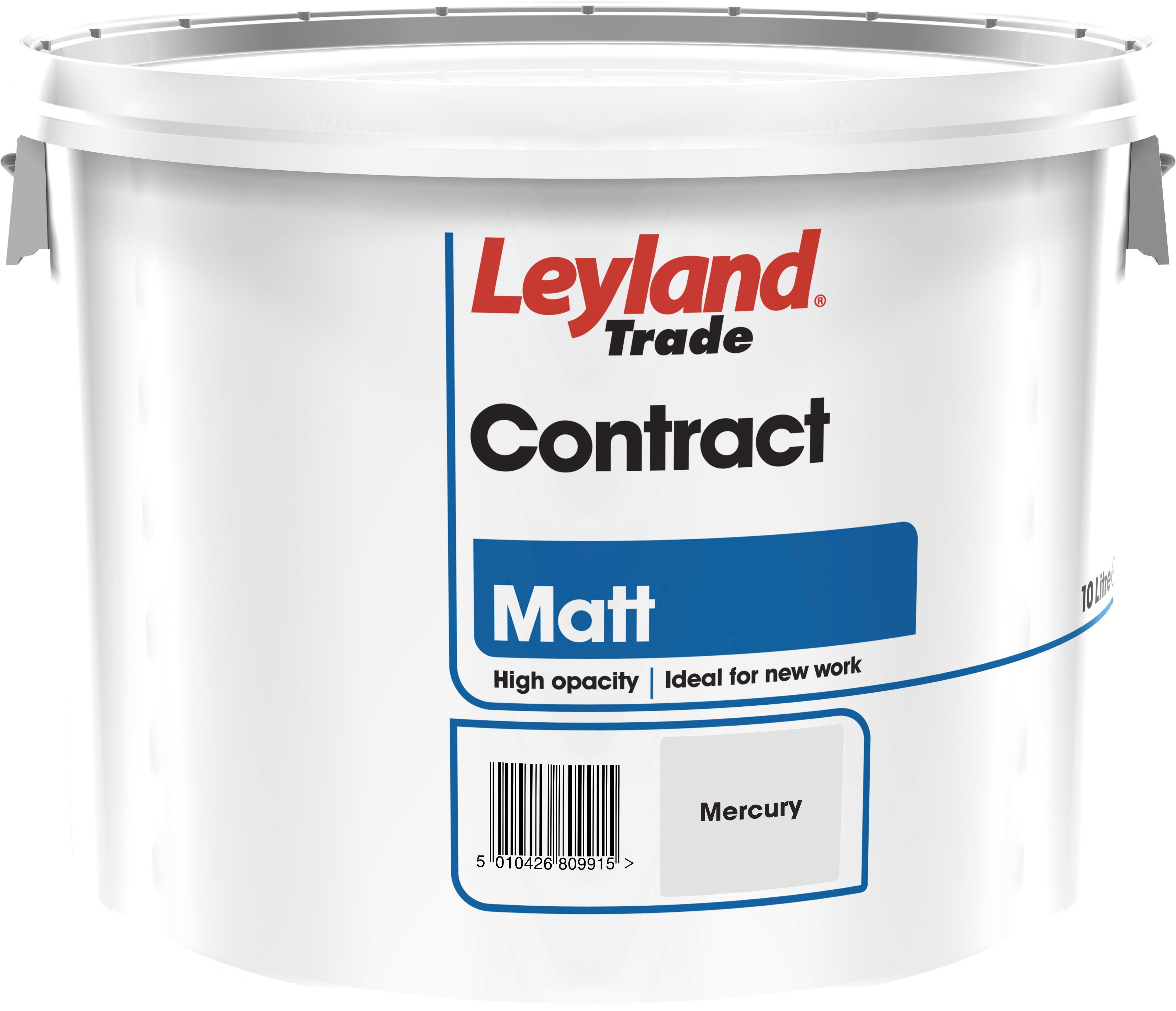 Leyland Trade Contract Grey Matt Emulsion paint, 10L | DIY at B&Q