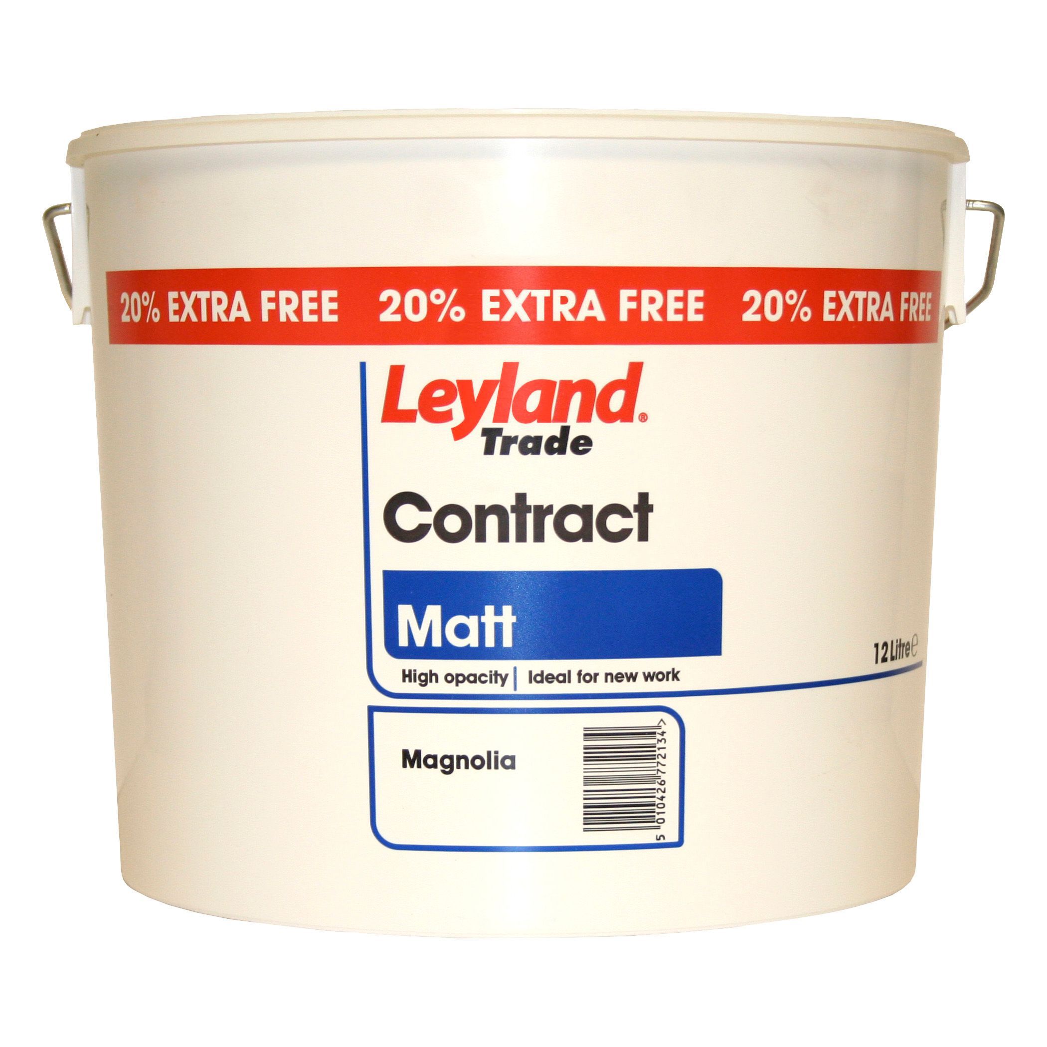 Leyland Trade Contract Magnolia Matt Emulsion paint, 12L | DIY at B&Q