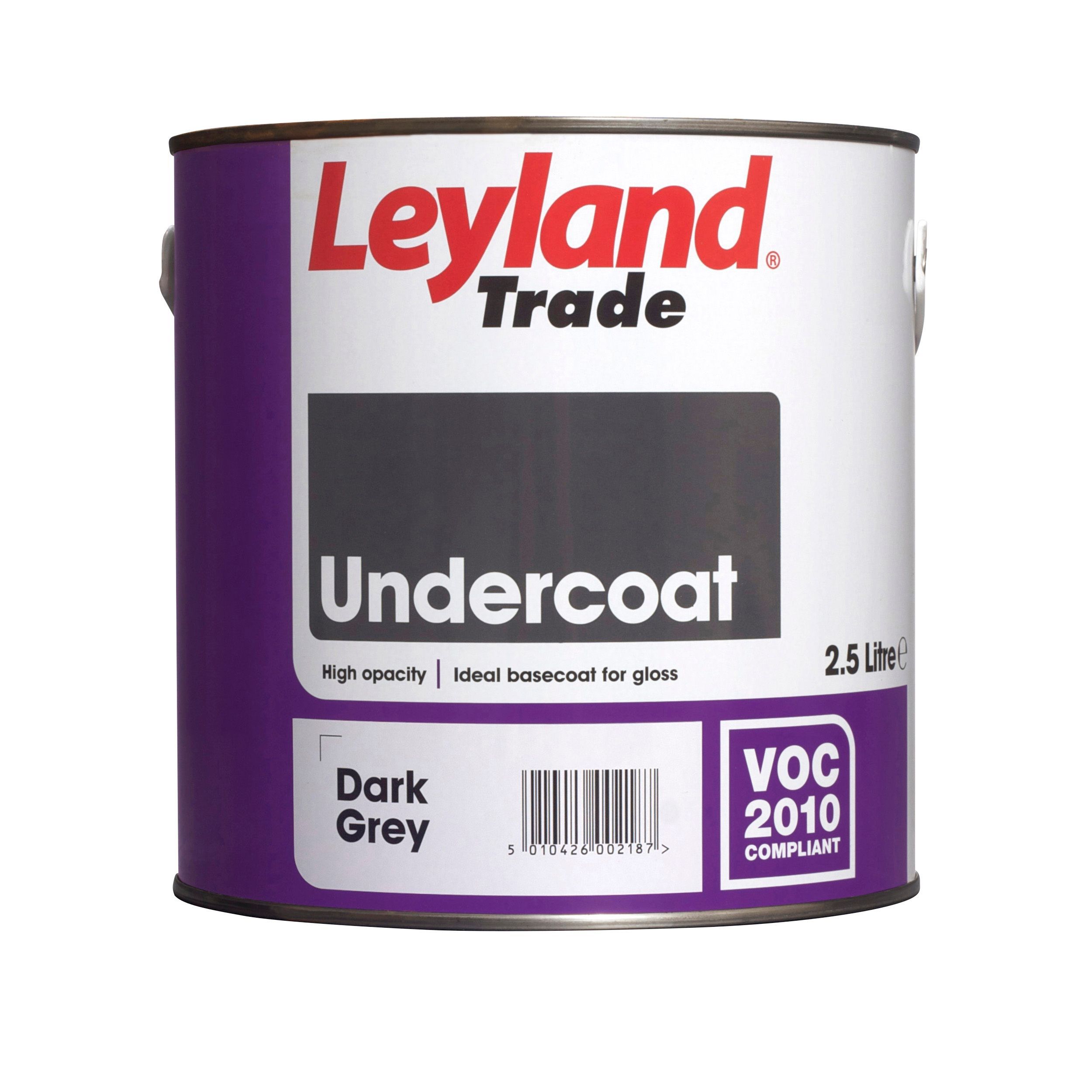 Leyland Trade Dark grey Metal & wood Primer & undercoat, 2.5L | DIY at B&Q