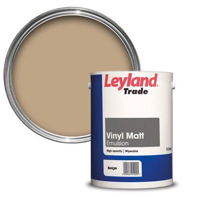 Leyland Trade Pale beige Matt Emulsion paint, 5L | DIY at B&Q