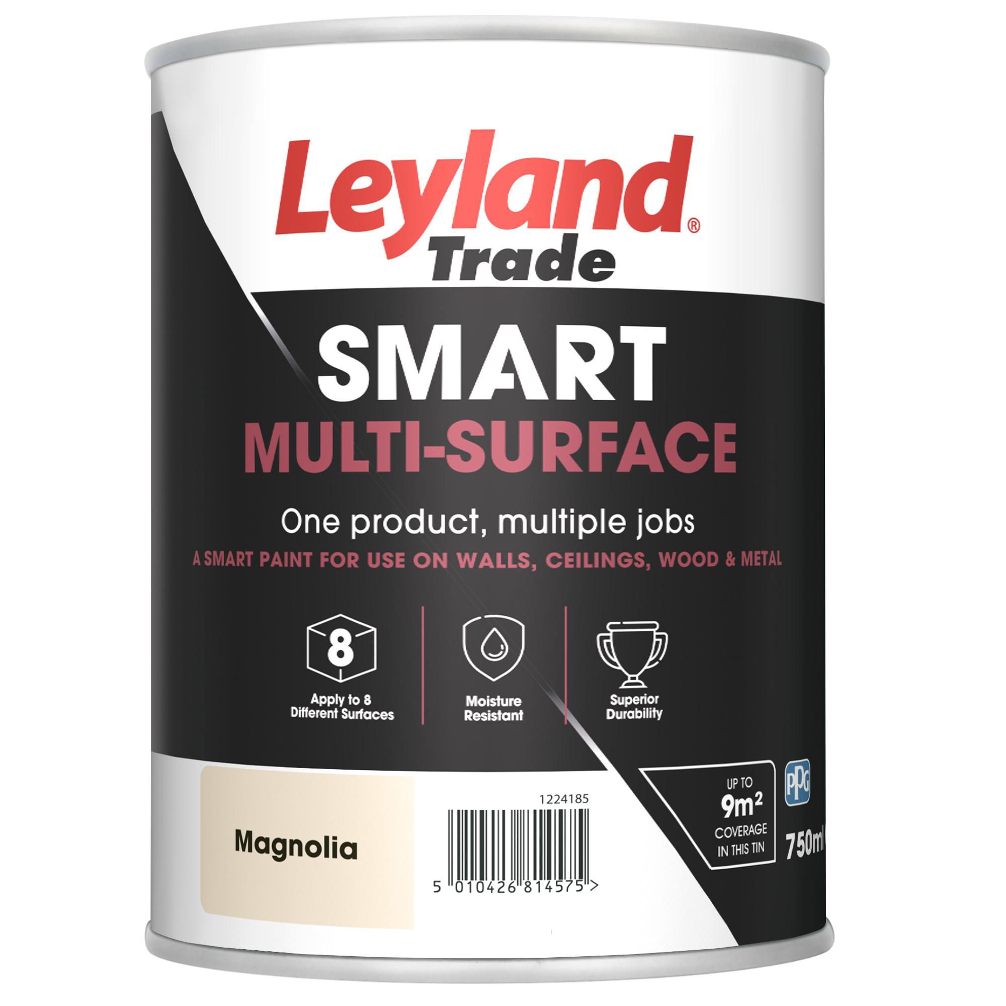 Leyland Trade Smart Magnolia Mid sheen Multi-surface paint, 750ml | DIY ...