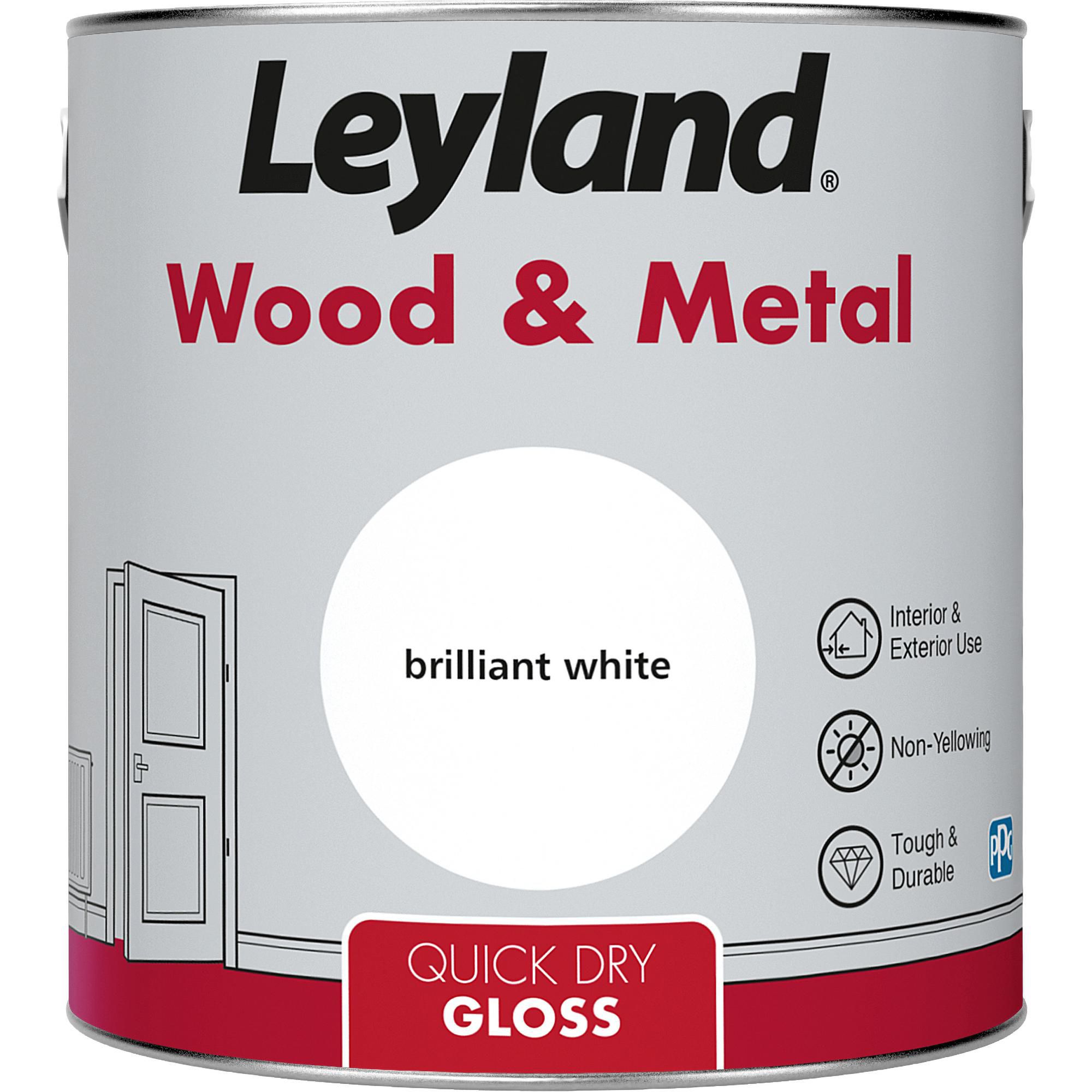 Leyland White Gloss Metal & wood paint, 2.5L | DIY at B&Q