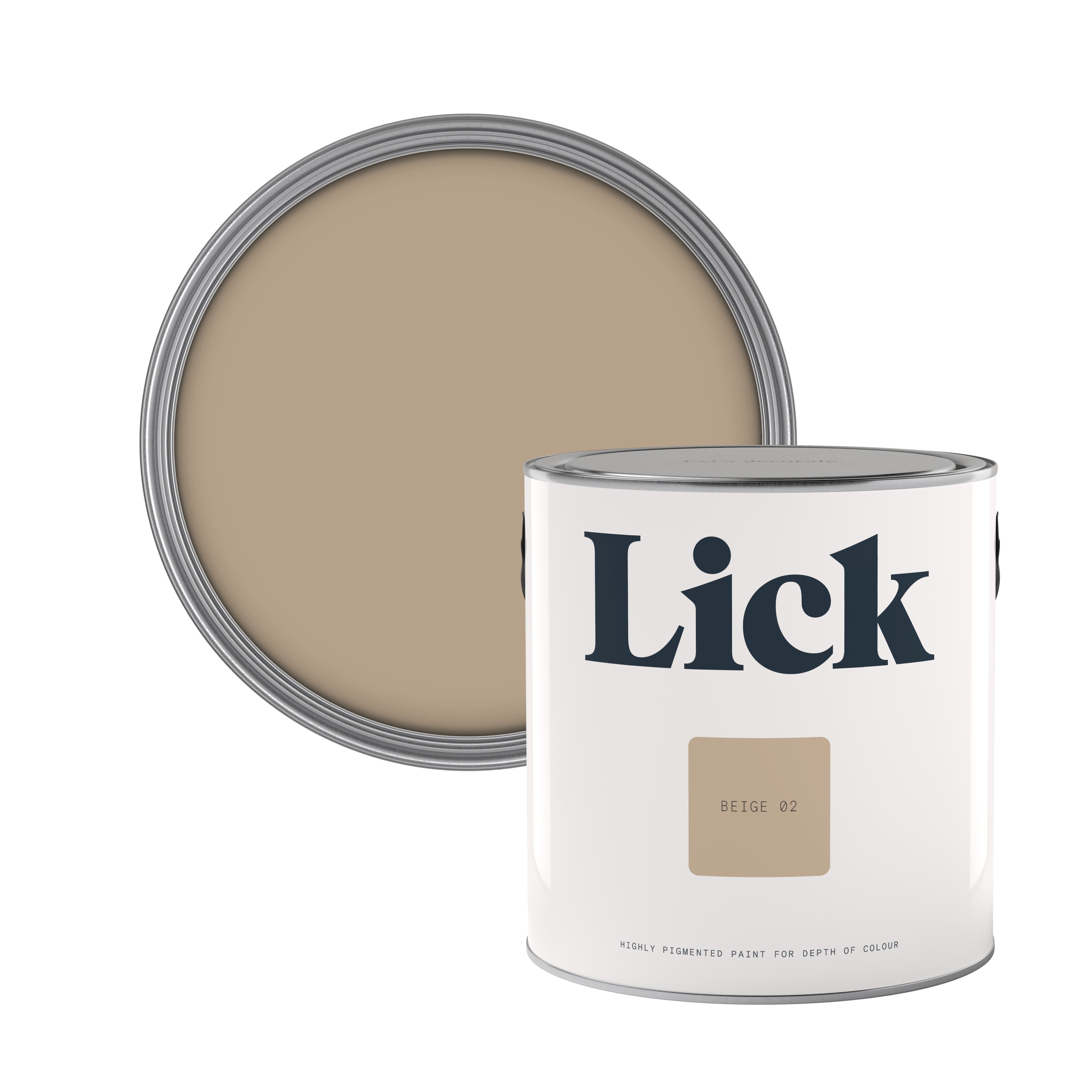 Lick Beige 02 Eggshell Emulsion paint, 2.5L | DIY at B&Q