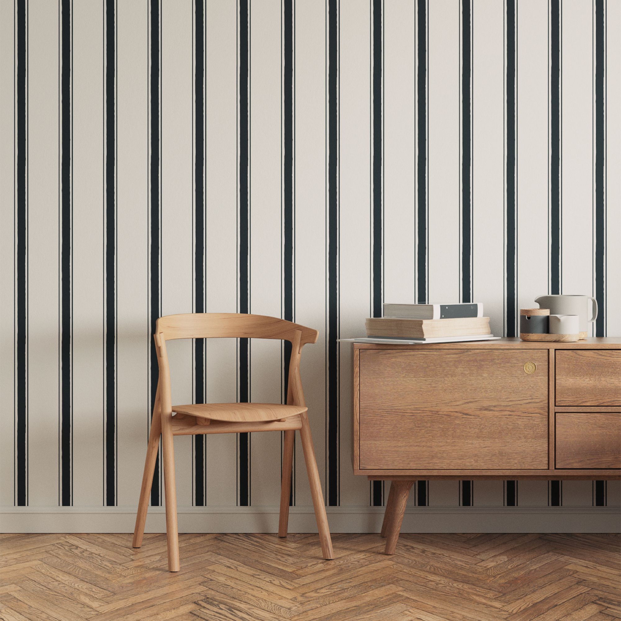 Lick Black & White Stripes 03 Textured Wallpaper | DIY at B&Q
