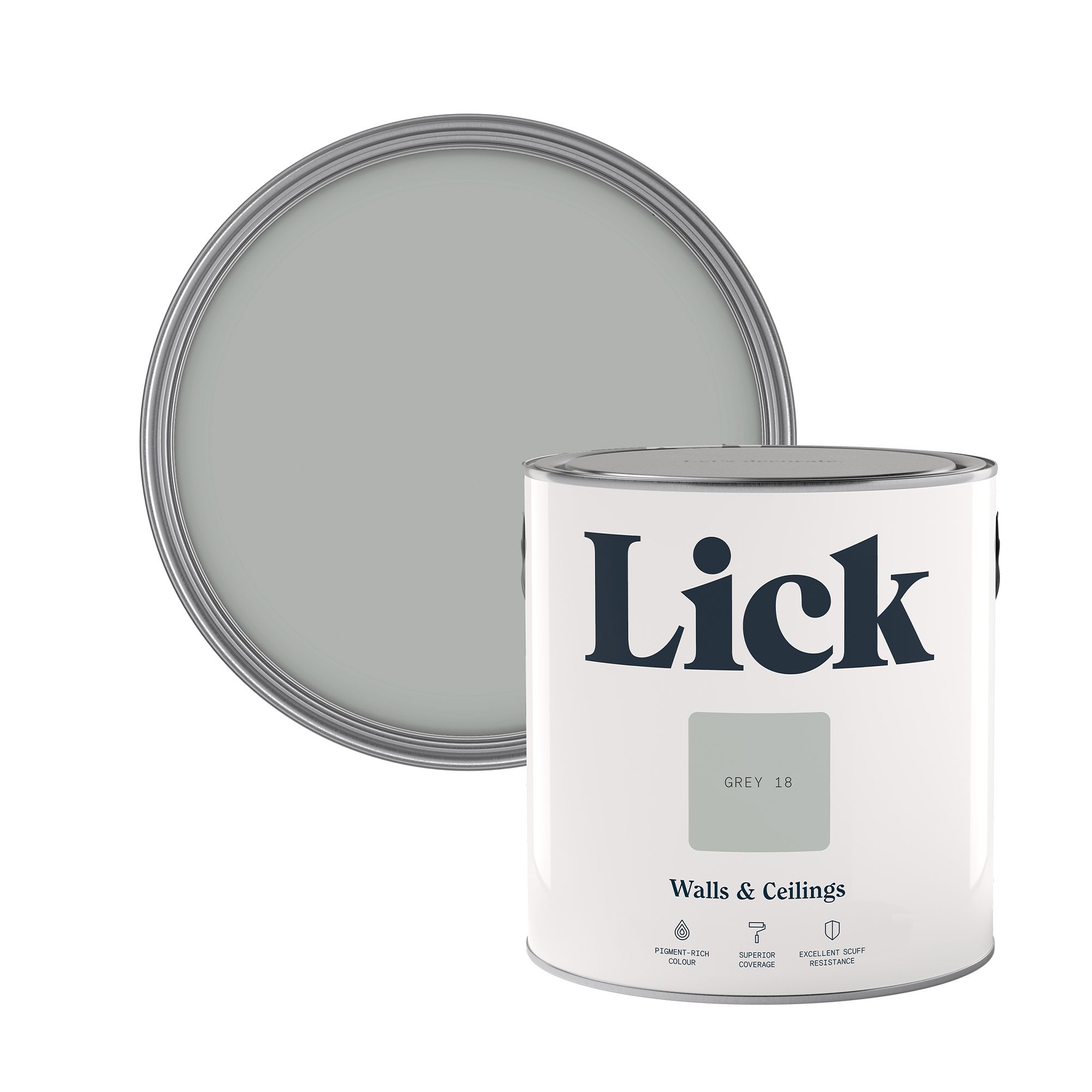 Lick Grey 18 Matt Emulsion paint, 2.5L