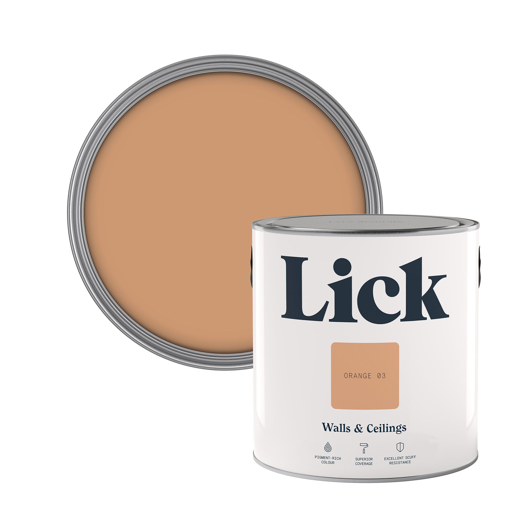 Lick Orange 03 Matt Emulsion paint, 2.5L | DIY at B&Q