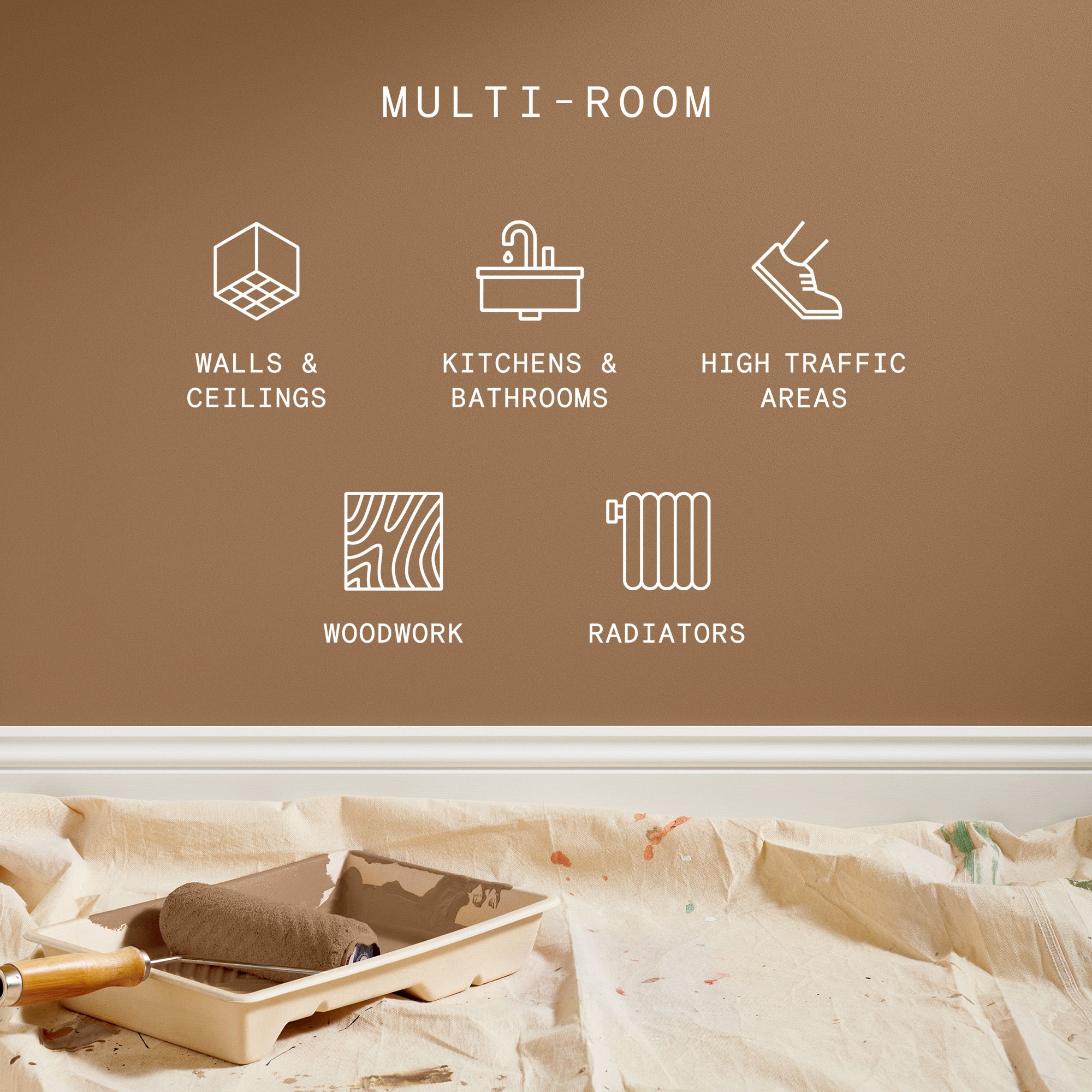 Lick Supreme Brown 02 Flat matt Multi-surface Emulsion paint, 2.5L