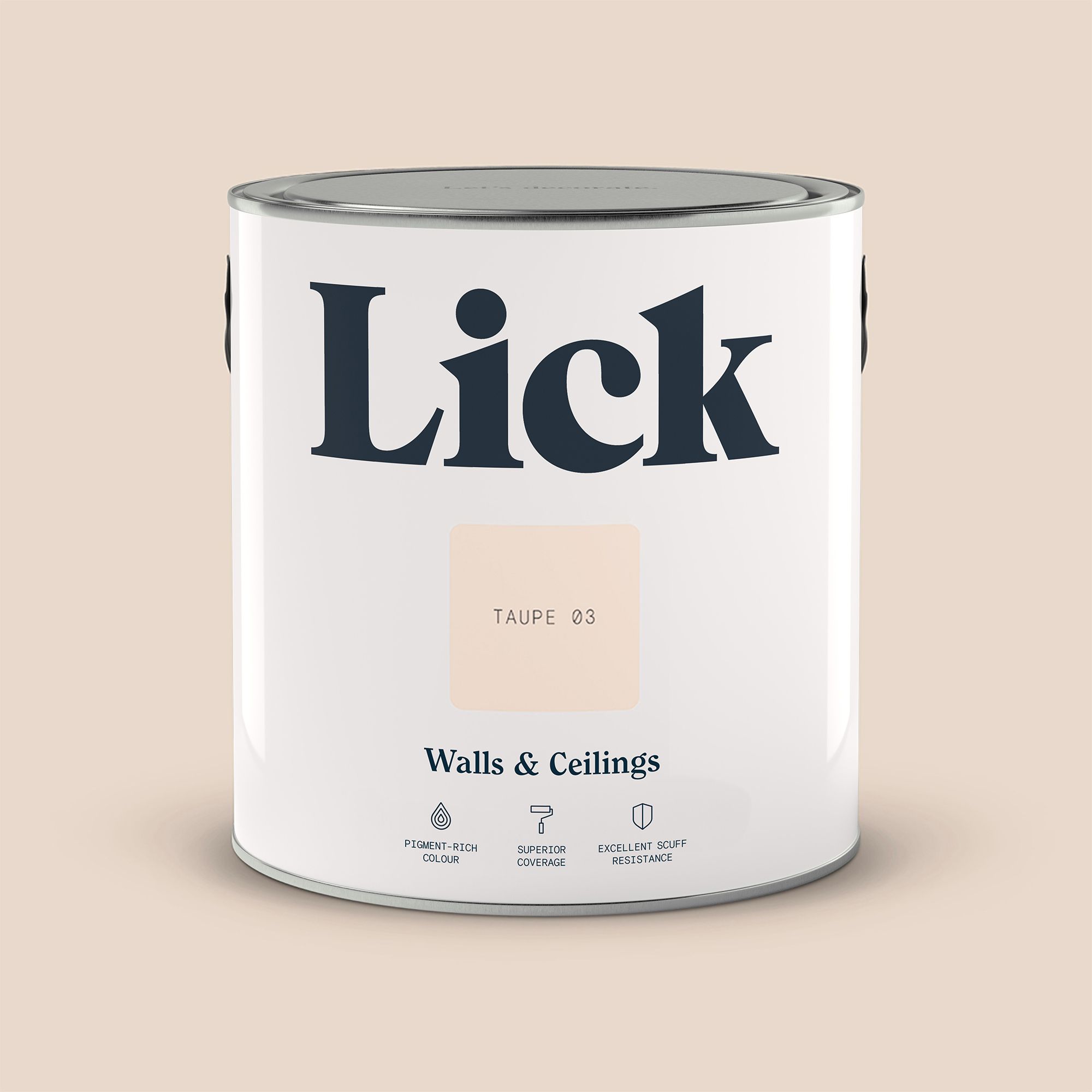 Lick Taupe 03 Matt Emulsion paint, 2.5L | DIY at B&Q