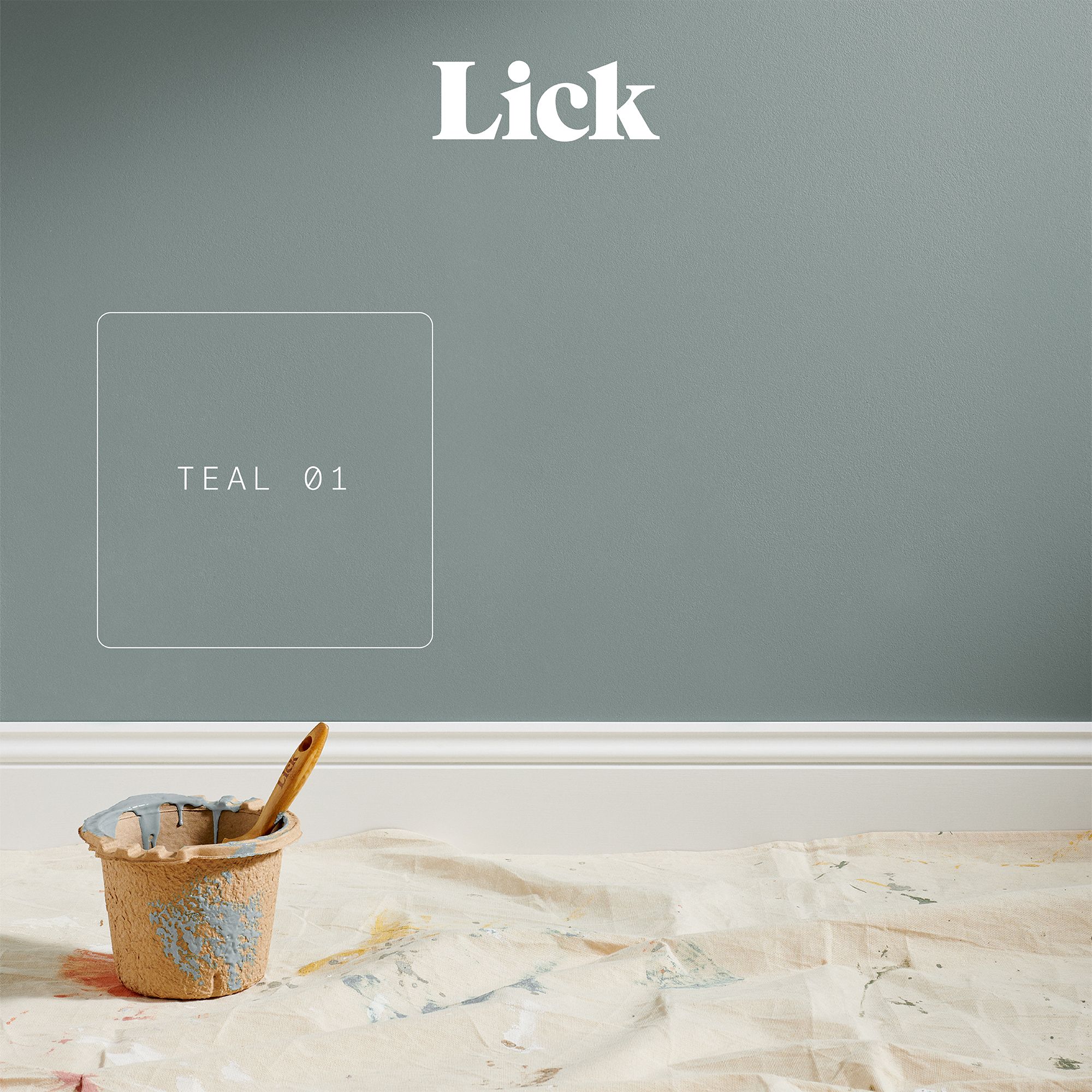 Lick Teal 01 Eggshell Emulsion paint, 2.5L | DIY at B&Q