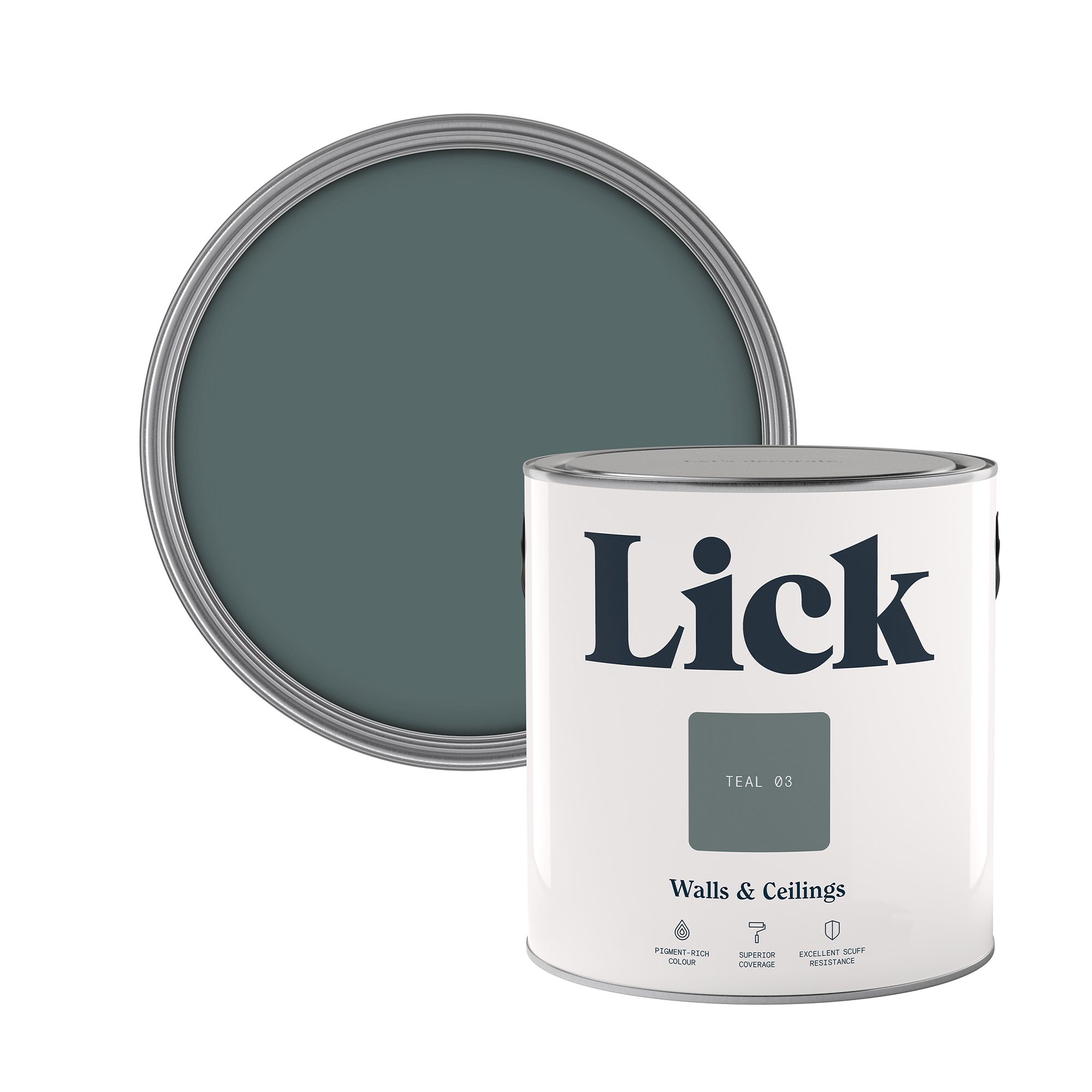 Lick Teal 03 Matt Emulsion paint, 2.5L | £36 at B&Q
