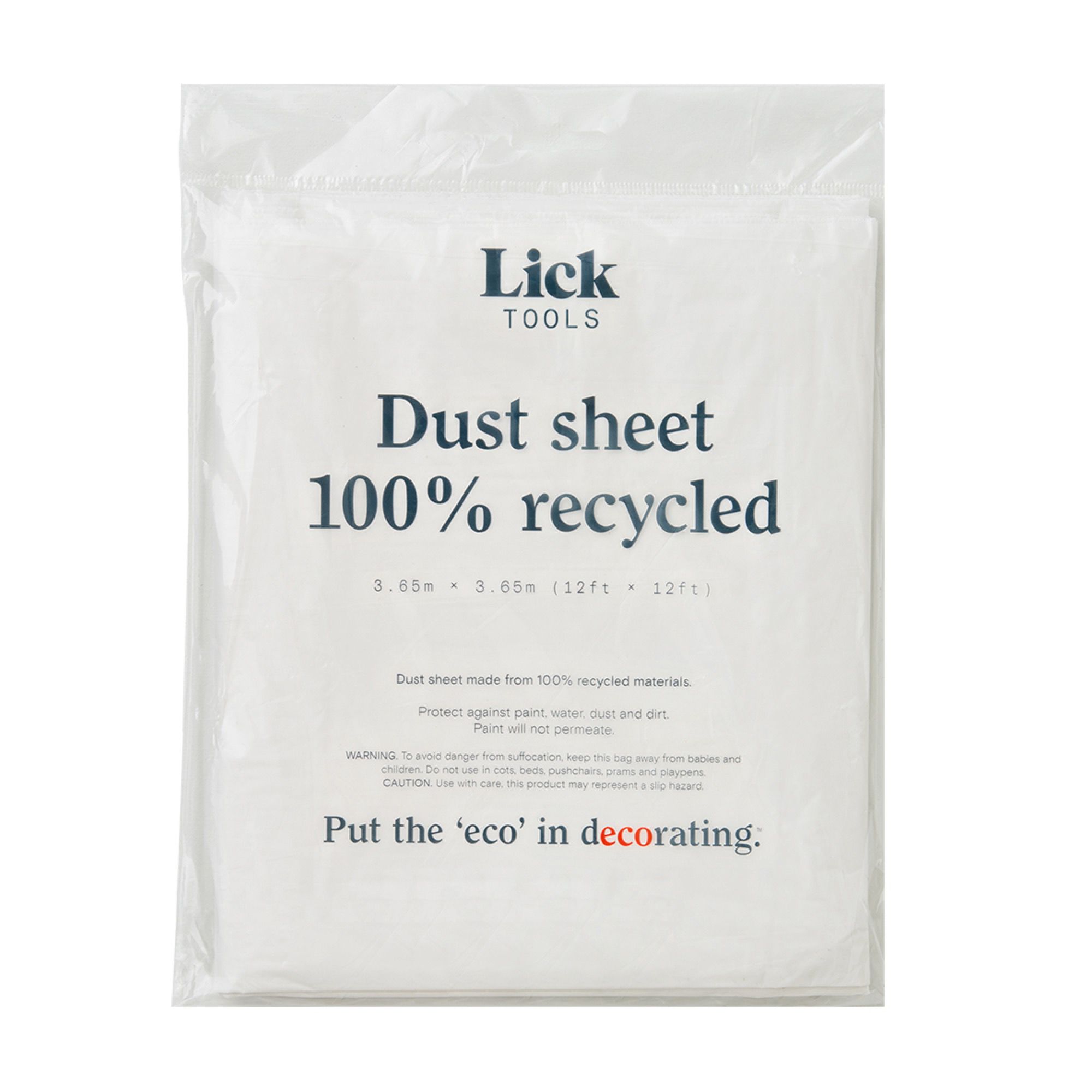 LickTools Large 100% Recycled Plastic Dust sheet | DIY at B&Q