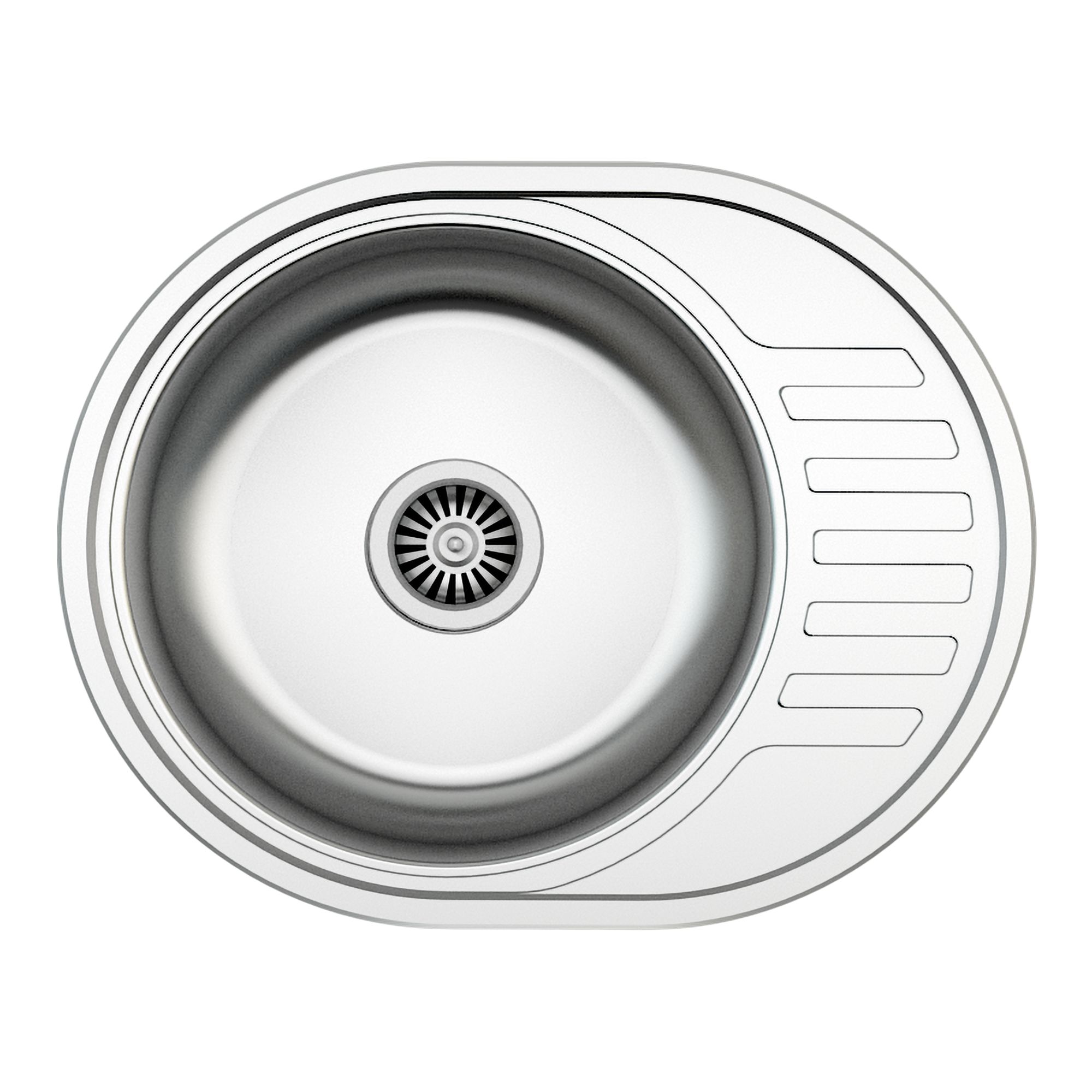 Liebig Satin stainless steel Stainless steel 1 Bowl Kitchen sink 480mm ...