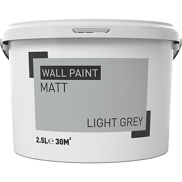 Light grey Matt Emulsion paint, 2.5L Light grey Matt Emulsion paint, 2.5L