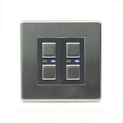 LightwaveRF Steel Screwless Dimmer switch