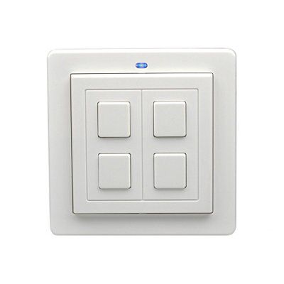 LightwaveRF White Flat profile Double Screwless Dimmer switch | DIY at B&Q