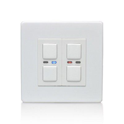 LightwaveRF White Flat profile Double Screwless Dimmer switch | DIY at B&Q