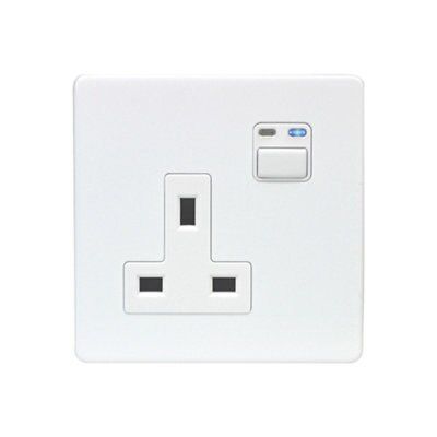 LightwaveRF White Screwless Socket with White inserts | DIY at B&Q