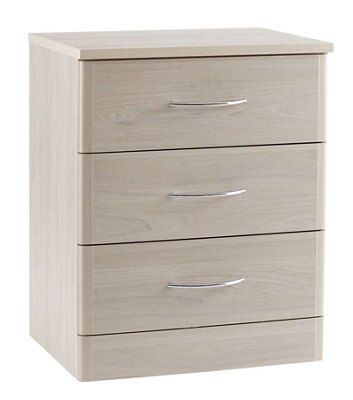 Lima Elm effect 3 Drawer Chest (H)744mm (W)604mm (D)448mm | DIY at B&Q
