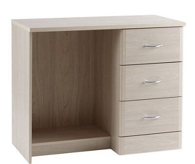Lima Natural elm effect 3 Drawer Ready assembled Dressing table (H ...