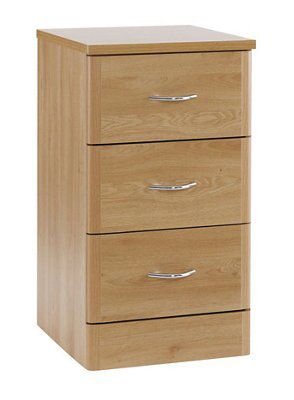 Lima Oak effect 3 Drawer Chest of drawers (H)744mm (W)404mm (D)448mm