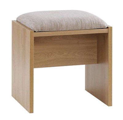 Lima Oak effect Ready assembled Dressing table stool | DIY at B&Q