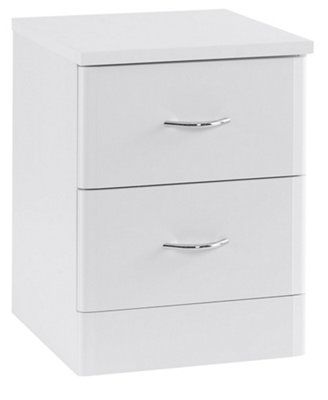 Lima White 2 Drawer Chest of drawers (H)540mm (W)404mm (D)448mm | DIY ...