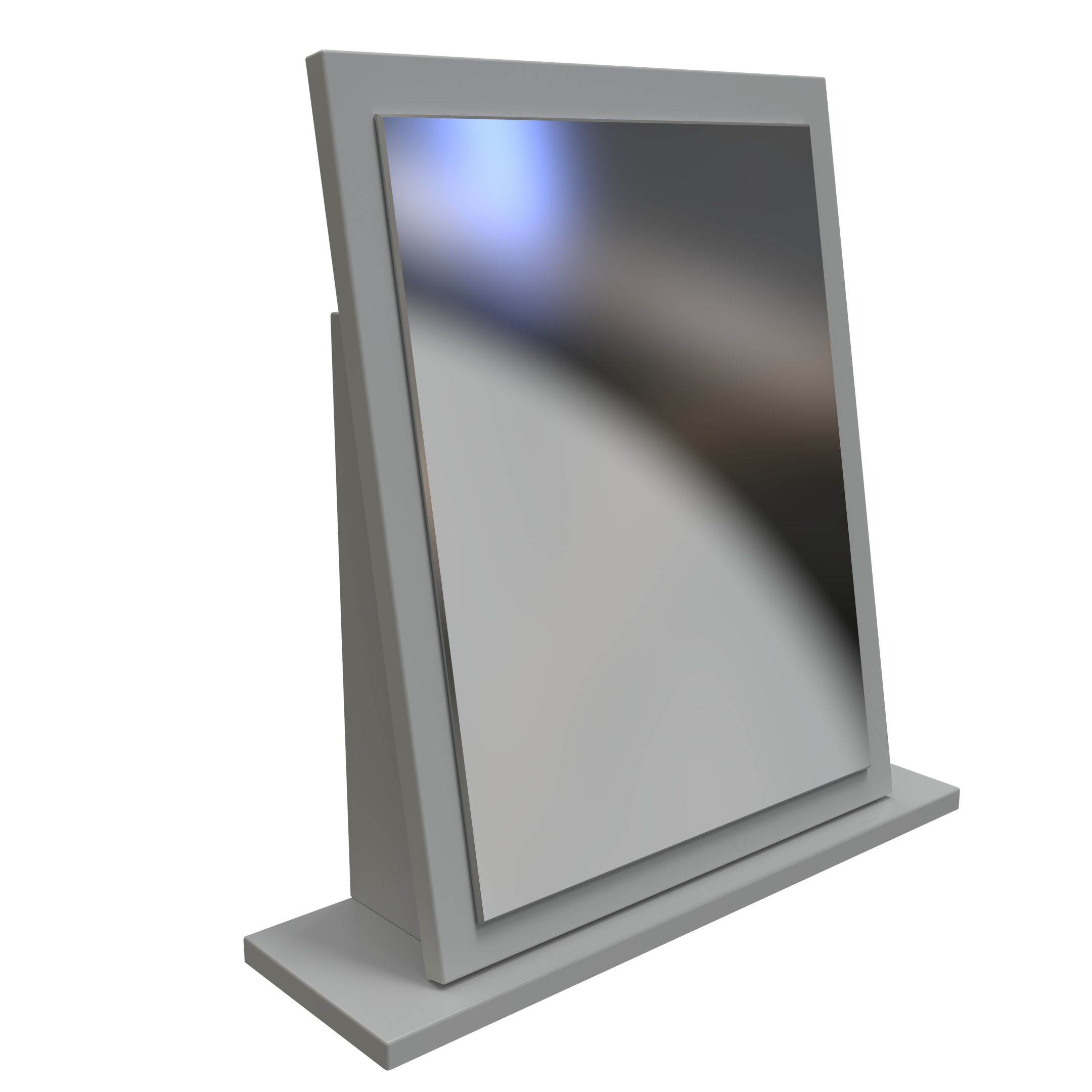 Linear Grey Rectangular Freestanding Framed mirror, (H)50.5cm (W)48cm