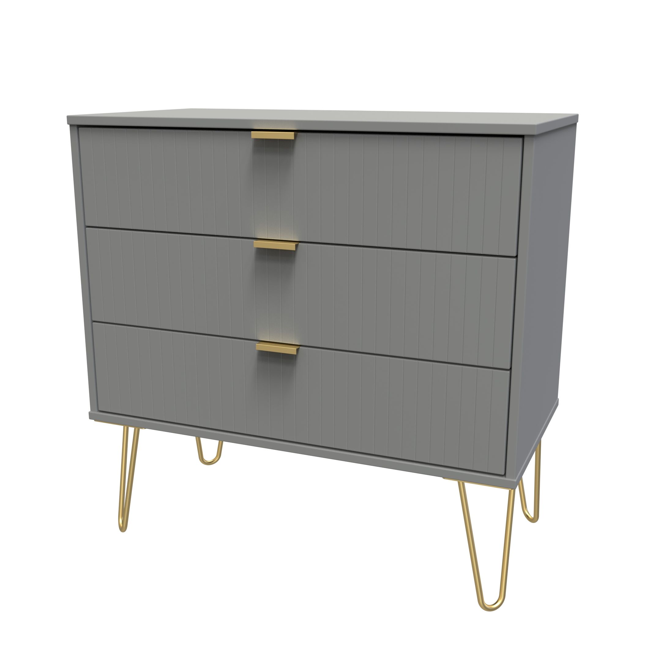 Linear Ready assembled Matt dark grey 3 Drawer Chest of drawers (H ...