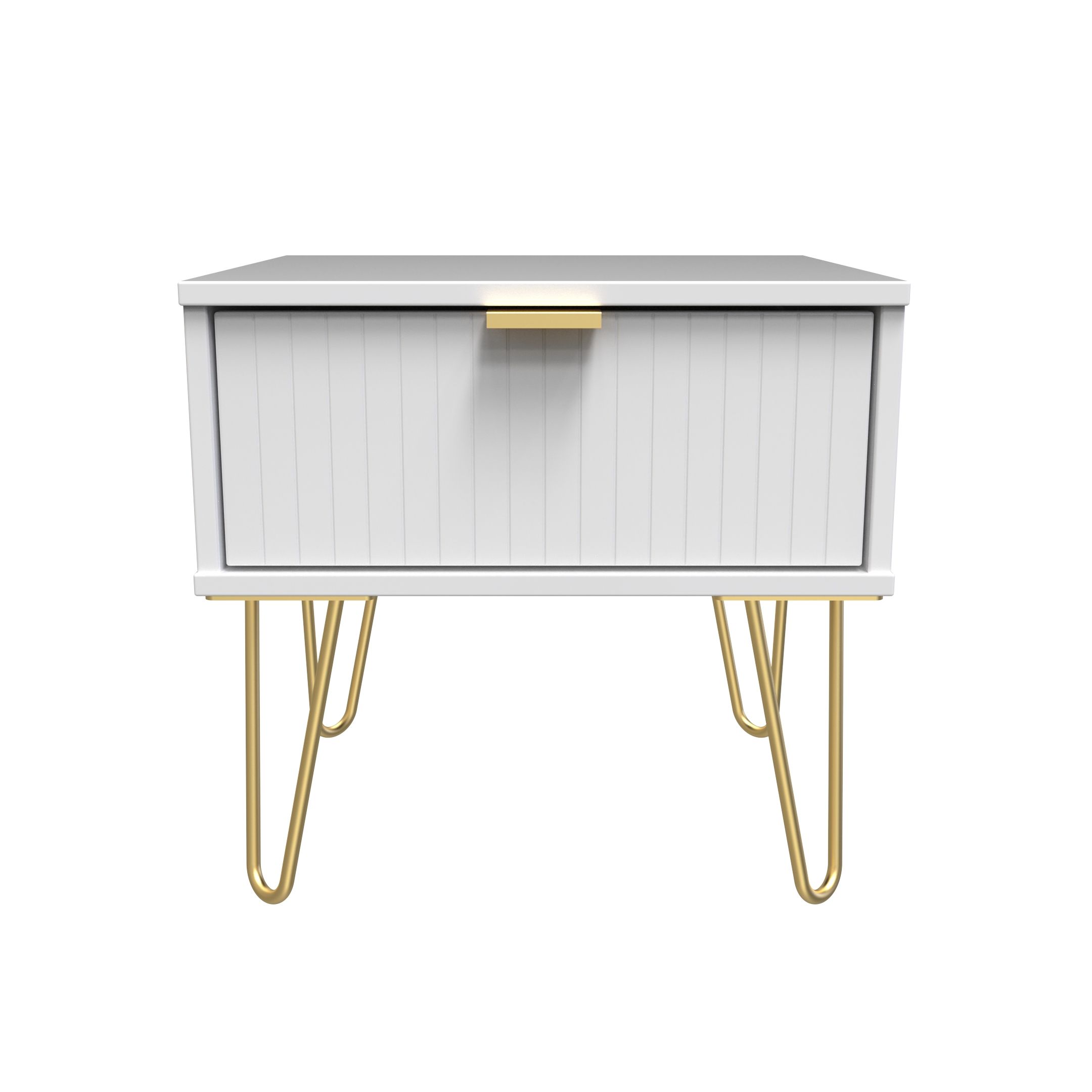 Linear Ready assembled Matt white 1 Drawer Small Side table (H)410mm (W ...