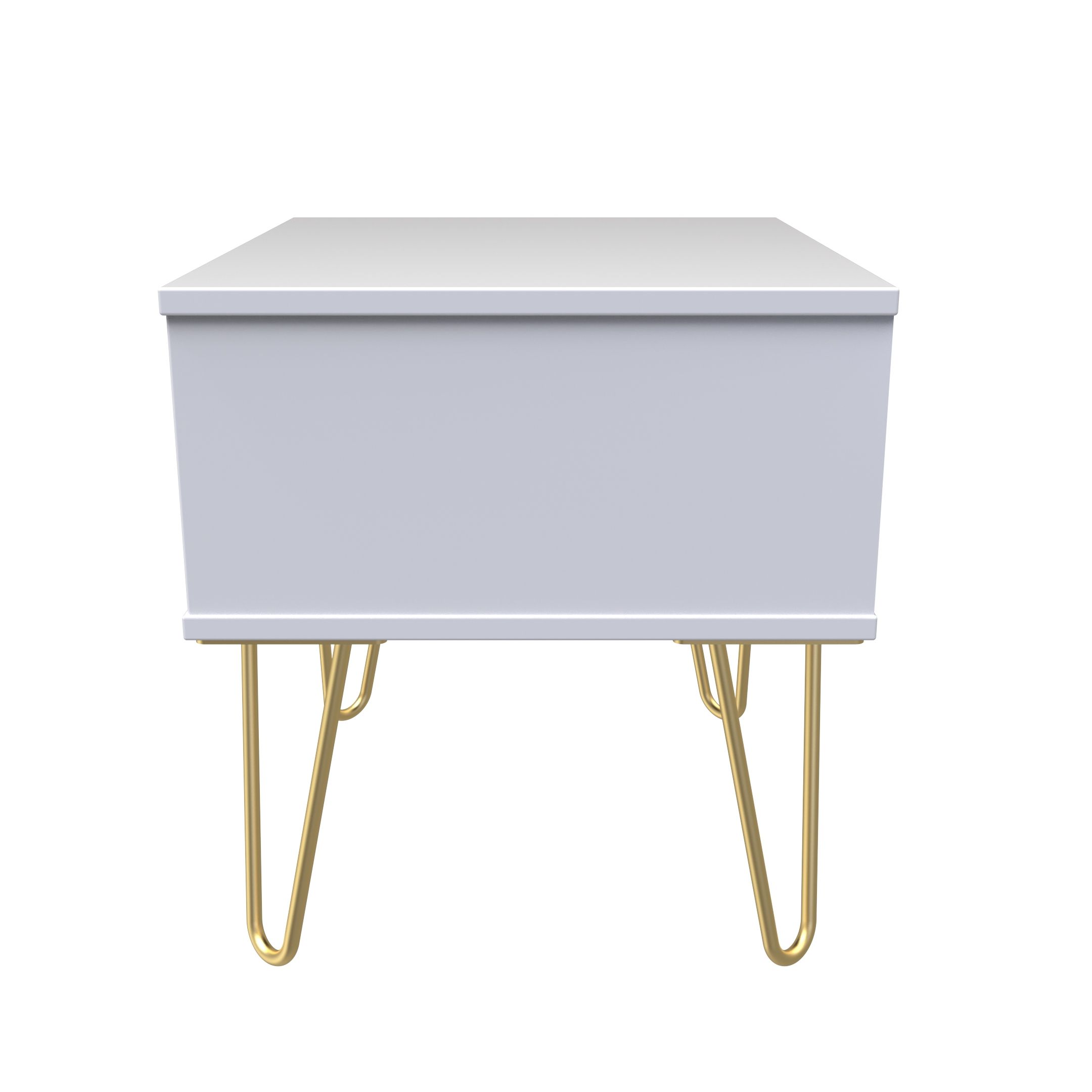 Linear Ready assembled Matt white 1 Drawer Small Side table (H)410mm (W ...