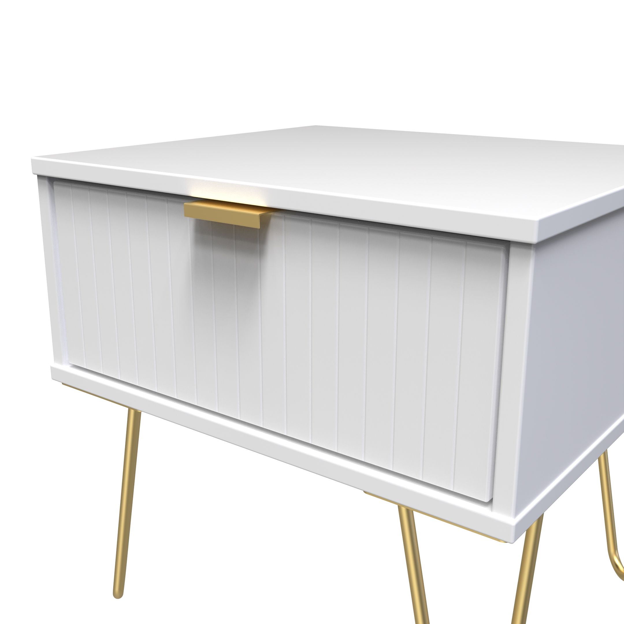 Linear Ready assembled Matt white 1 Drawer Small Side table (H)410mm (W ...