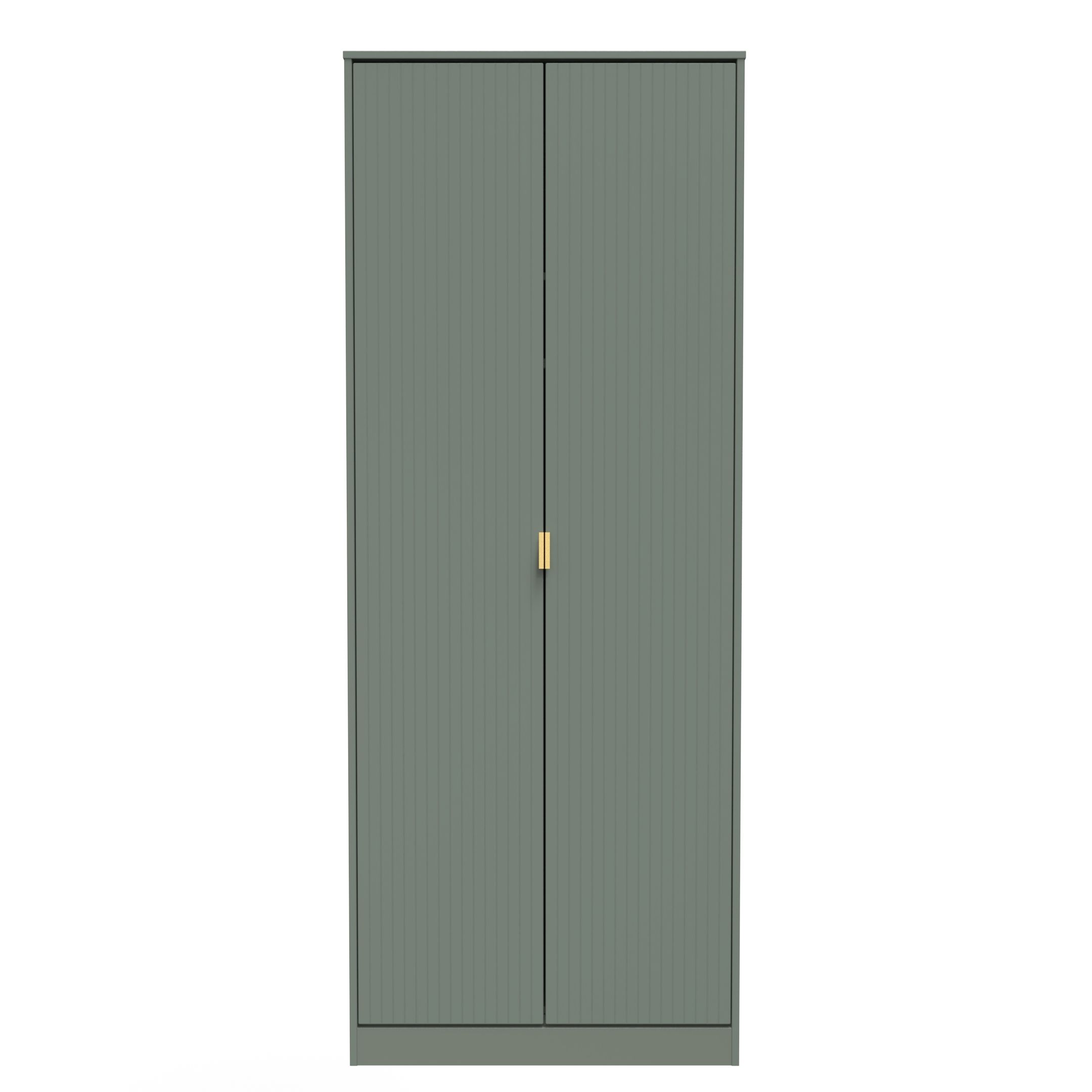 Linear Ready assembled Modern Matt green Tall Double Wardrobe (H)1970mm ...