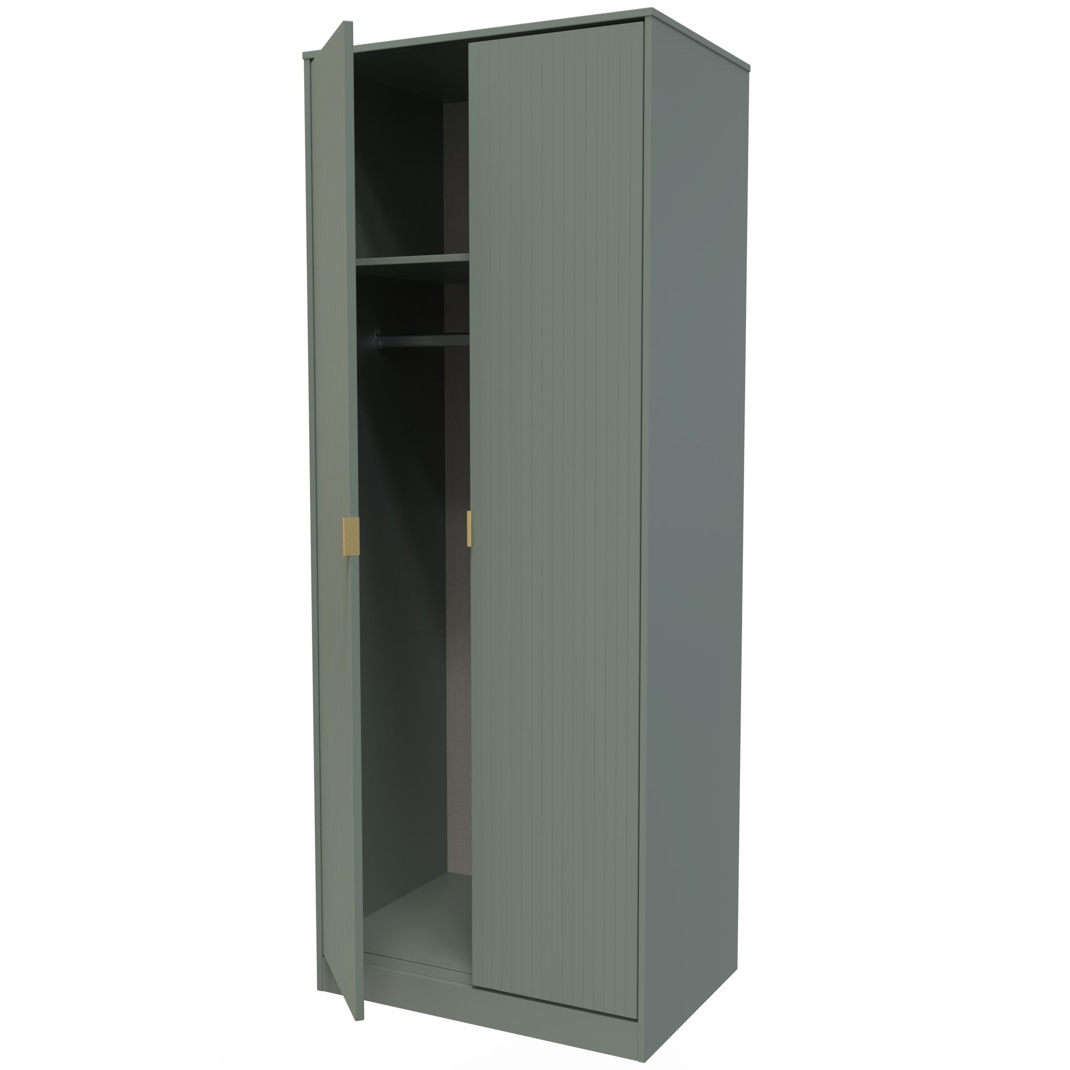 Linear Ready assembled Modern Matt green Tall Double Wardrobe (H)1970mm ...