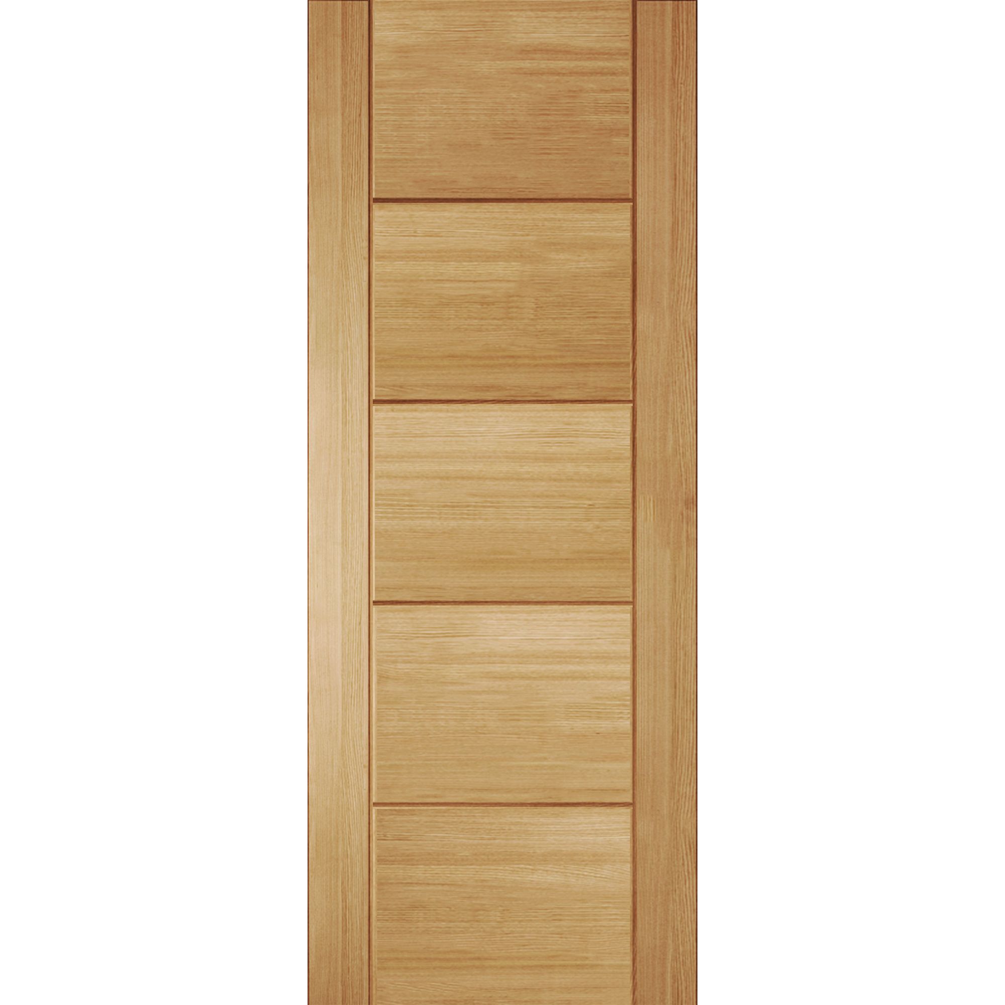 Linear Unglazed Contemporary Oak veneer Internal Timber Door, (H)1981mm ...