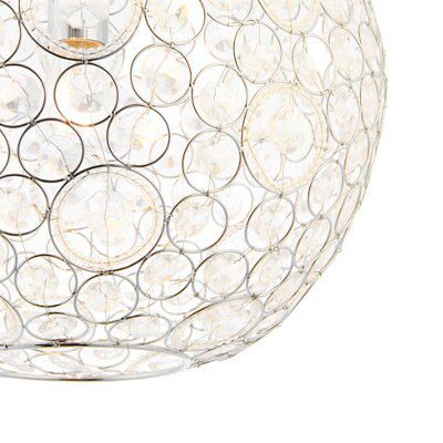 Lisel Acrylic bead detail Acrylic & steel Clear Chrome effect LED ...
