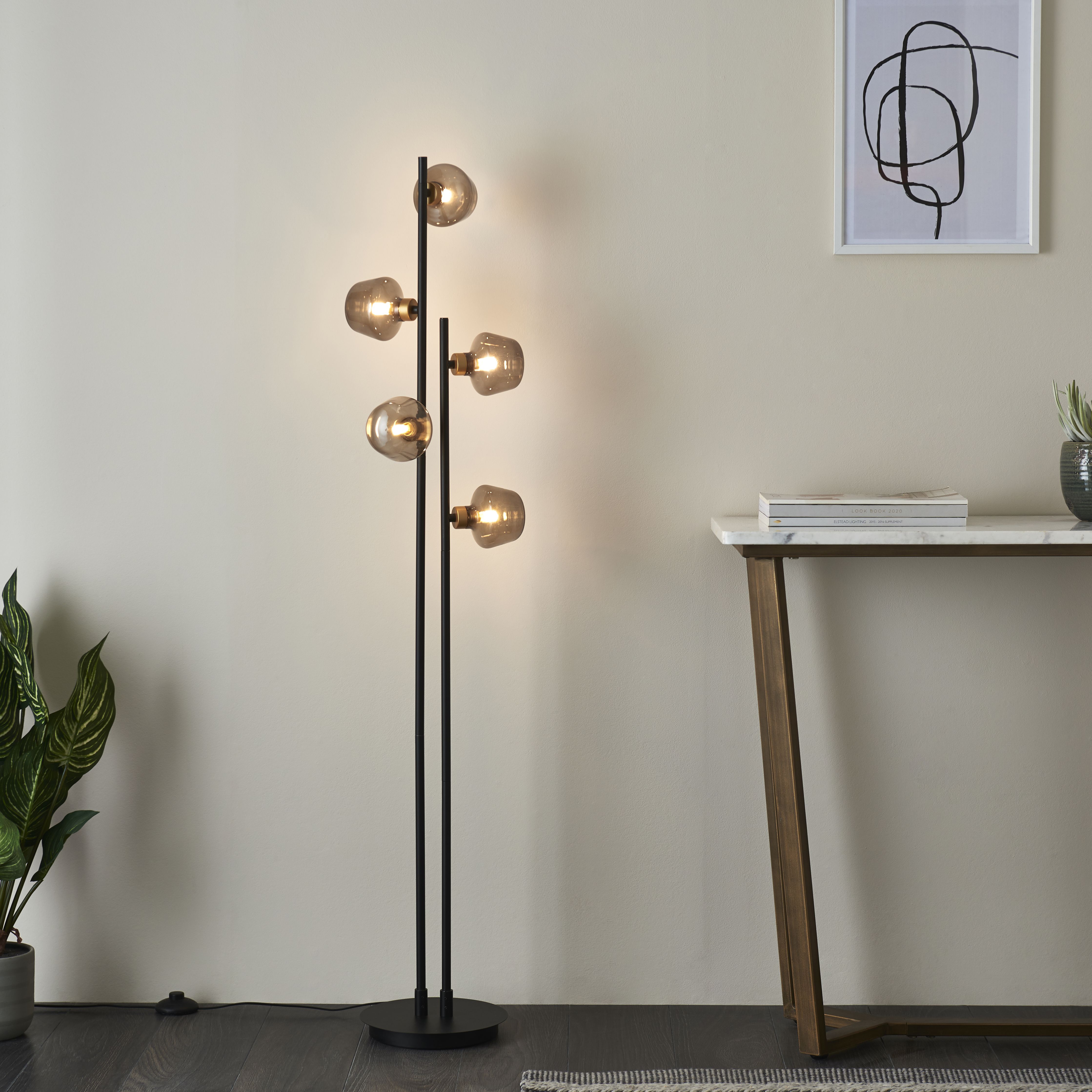 Lockie matt black LED Floor lamp | DIY at B&Q