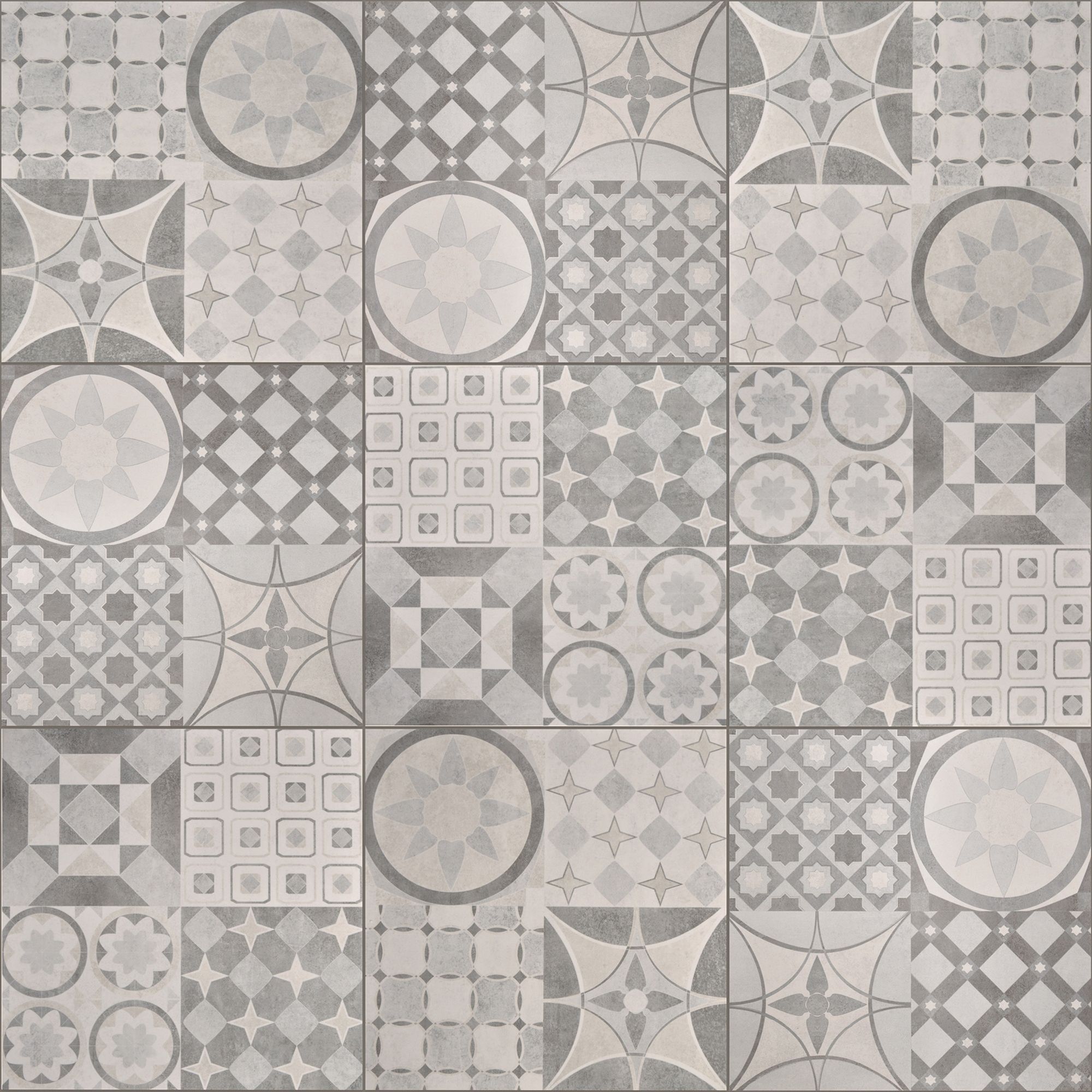Lofthouse Grey Matt Plain patchwork Stone effect Ceramic Indoor Wall ...