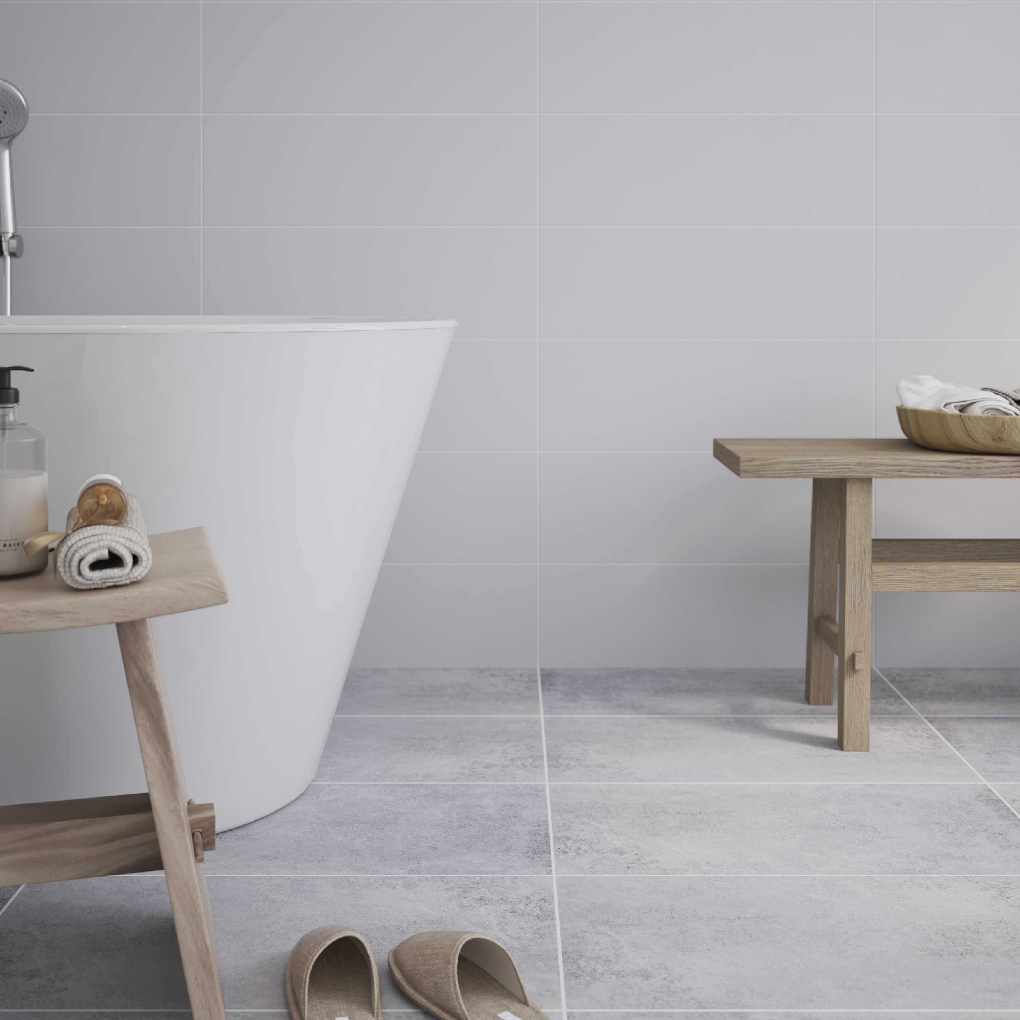 Lofthouse Grey Matt Stone effect Ceramic Indoor Wall & floor Tile Sample