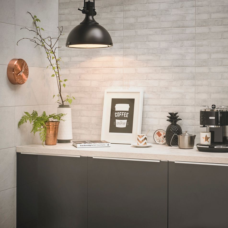 Lofthouse Whitewash Matt Urban Brick effect Ceramic Indoor Wall Tile ...