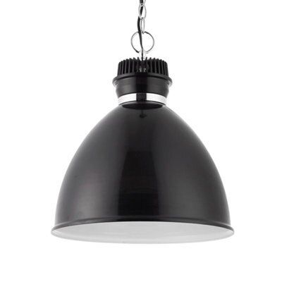Lofty Gloss Black Antique brass effect Ceiling light | DIY at B&Q