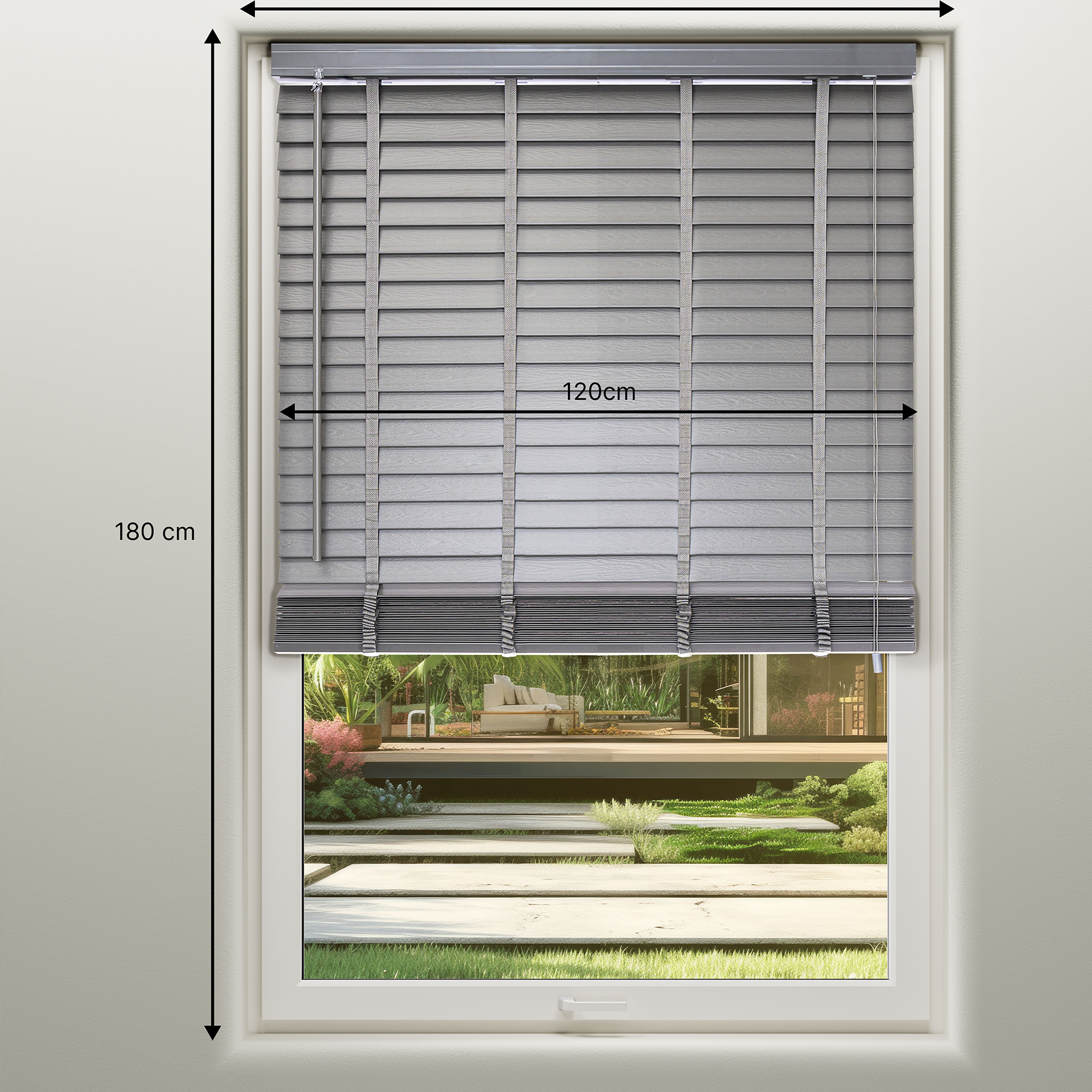 Lone Grey PVC Venetian Blind (W)120cm (L)180cm