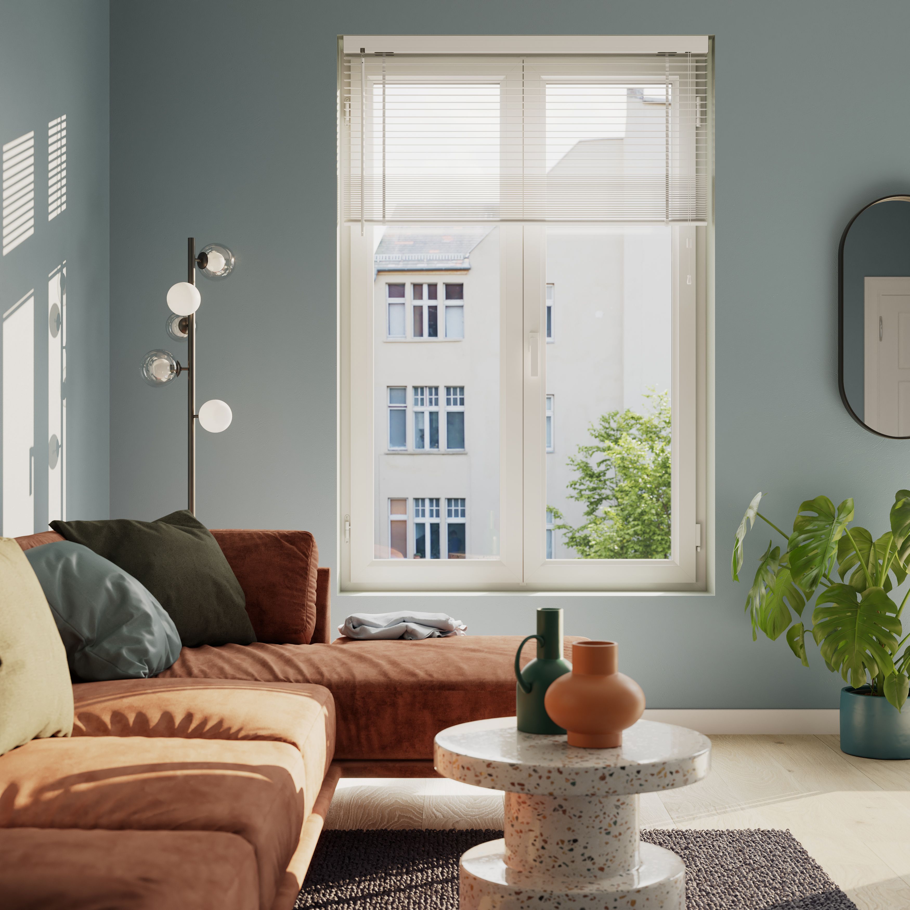 Lone White PVC Venetian Blind (W)120cm (L)180cm