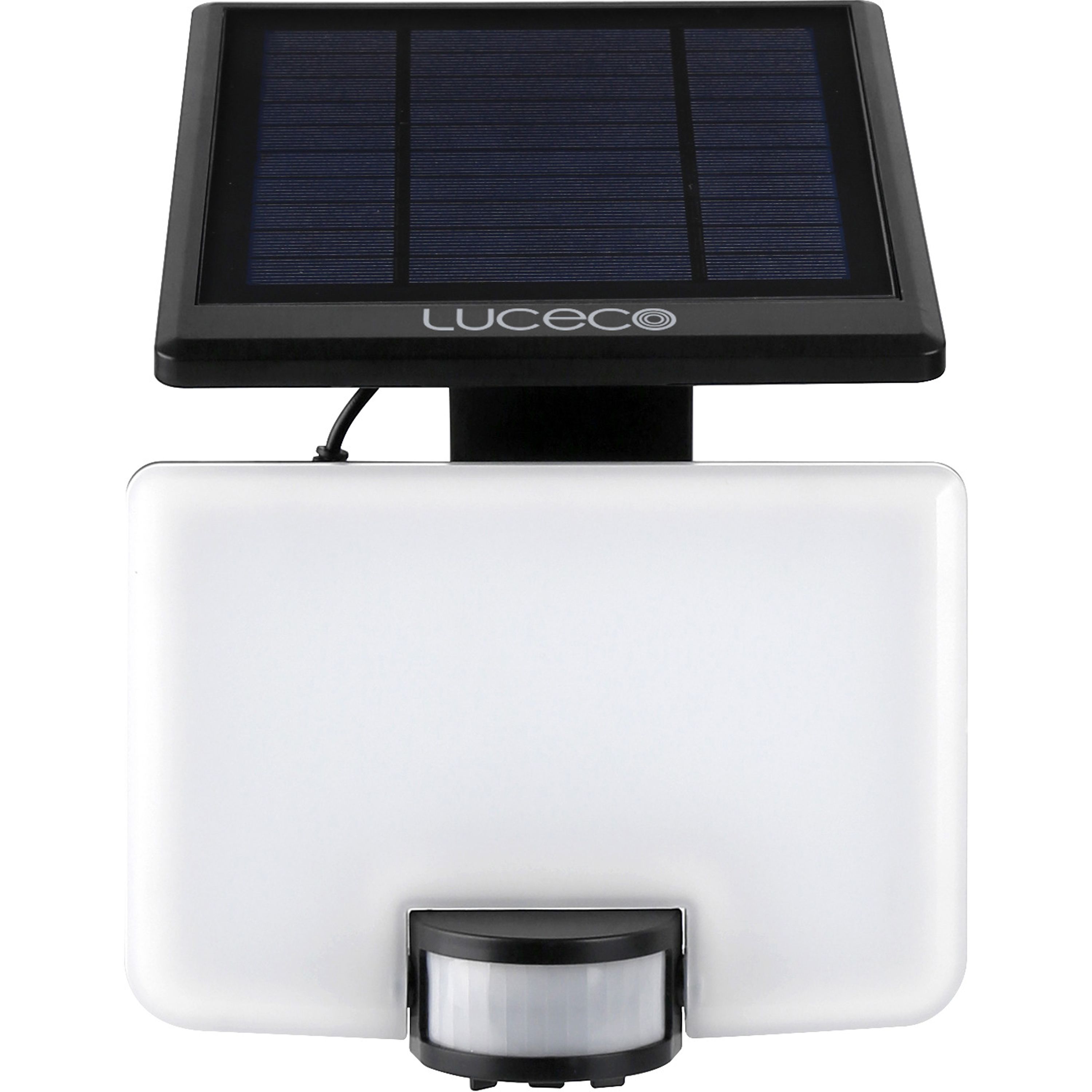 Luceco Adjustable Black Solar-powered Integrated LED 8W PIR With motion ...