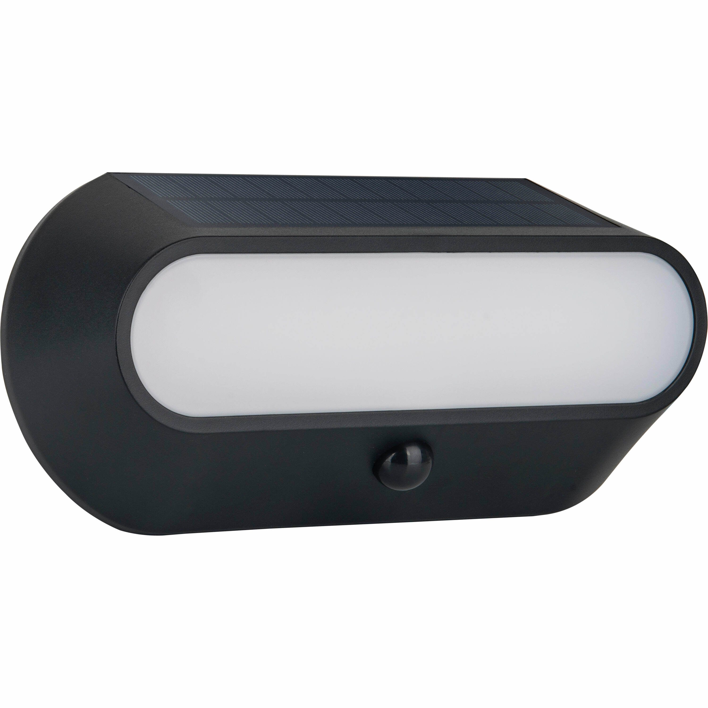 Luceco Carina Bulkhead Non-adjustable Black Solar-powered LED 5W PIR ...
