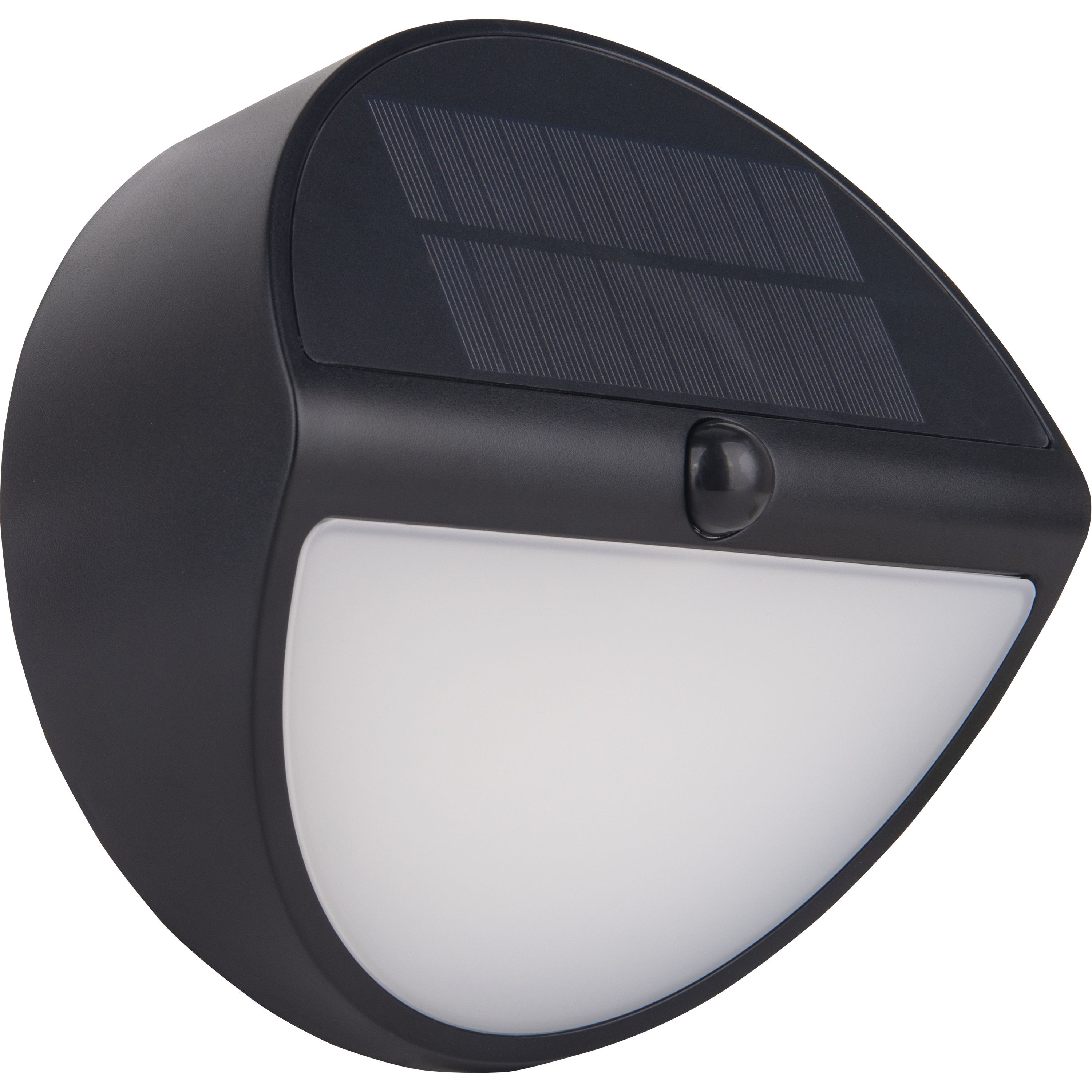Luceco Carina Bulkhead Non-adjustable Black Solar-powered LED 5W PIR ...