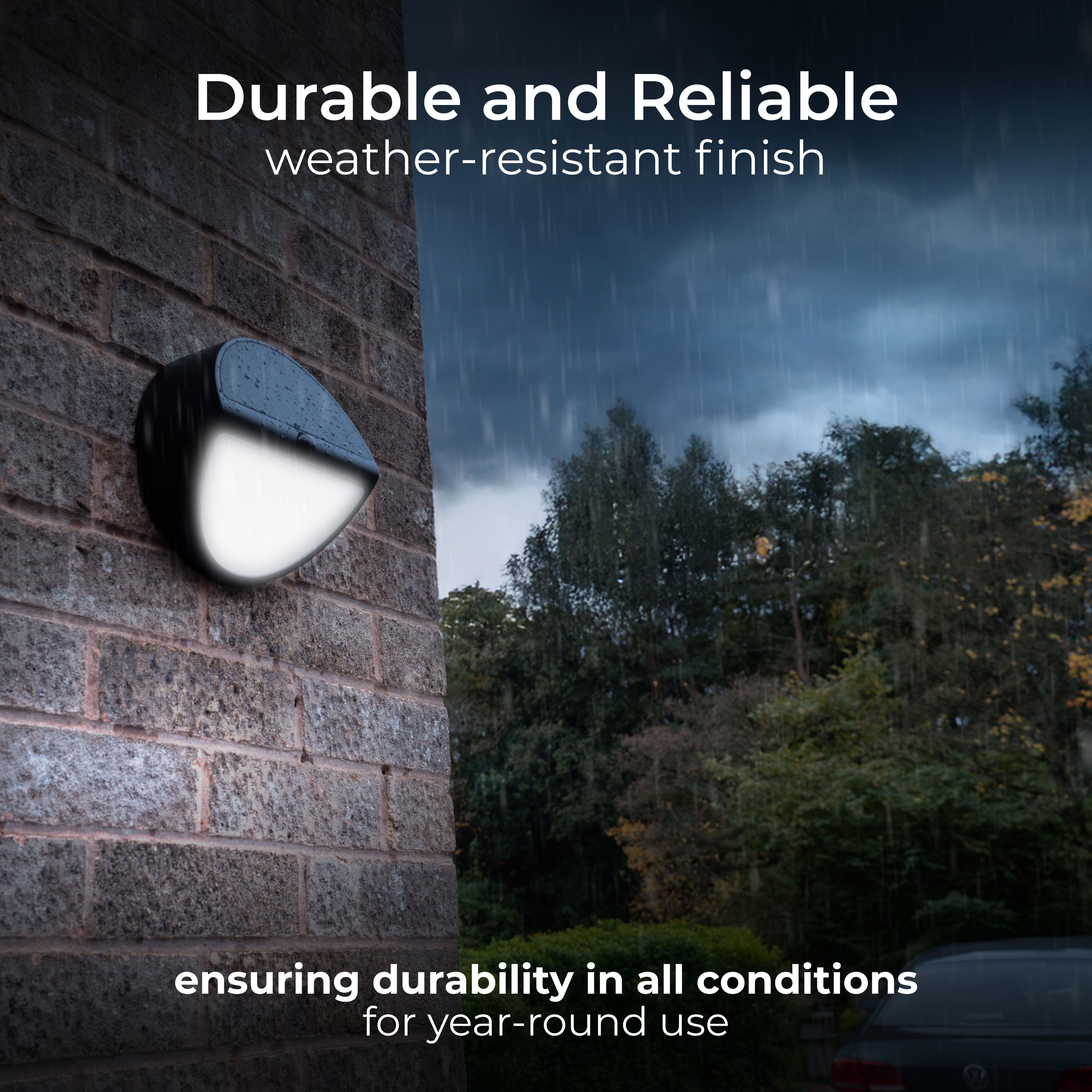 Luceco Carina Bulkhead Non-adjustable Black Solar-powered LED 5W PIR ...