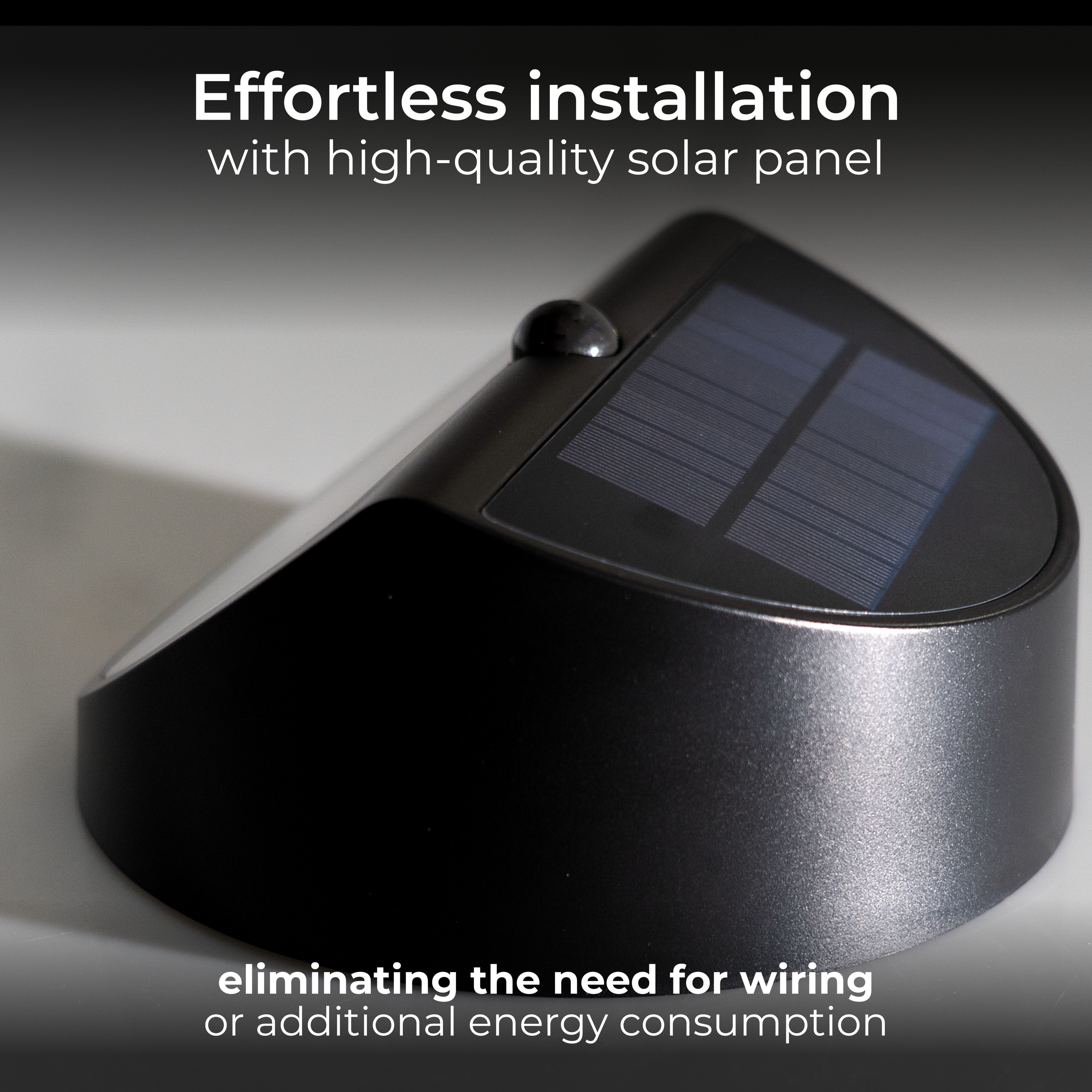 Luceco Carina Bulkhead Non-adjustable Black Solar-powered LED 5W PIR ...